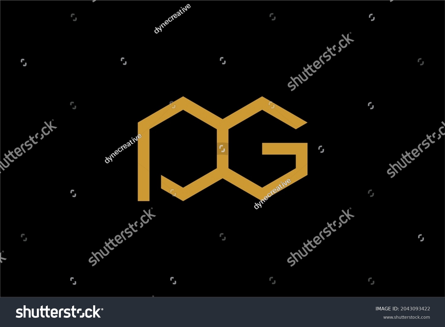 Letter Pg Logo Design Vector Type Stock Vector (Royalty Free) 2043093422