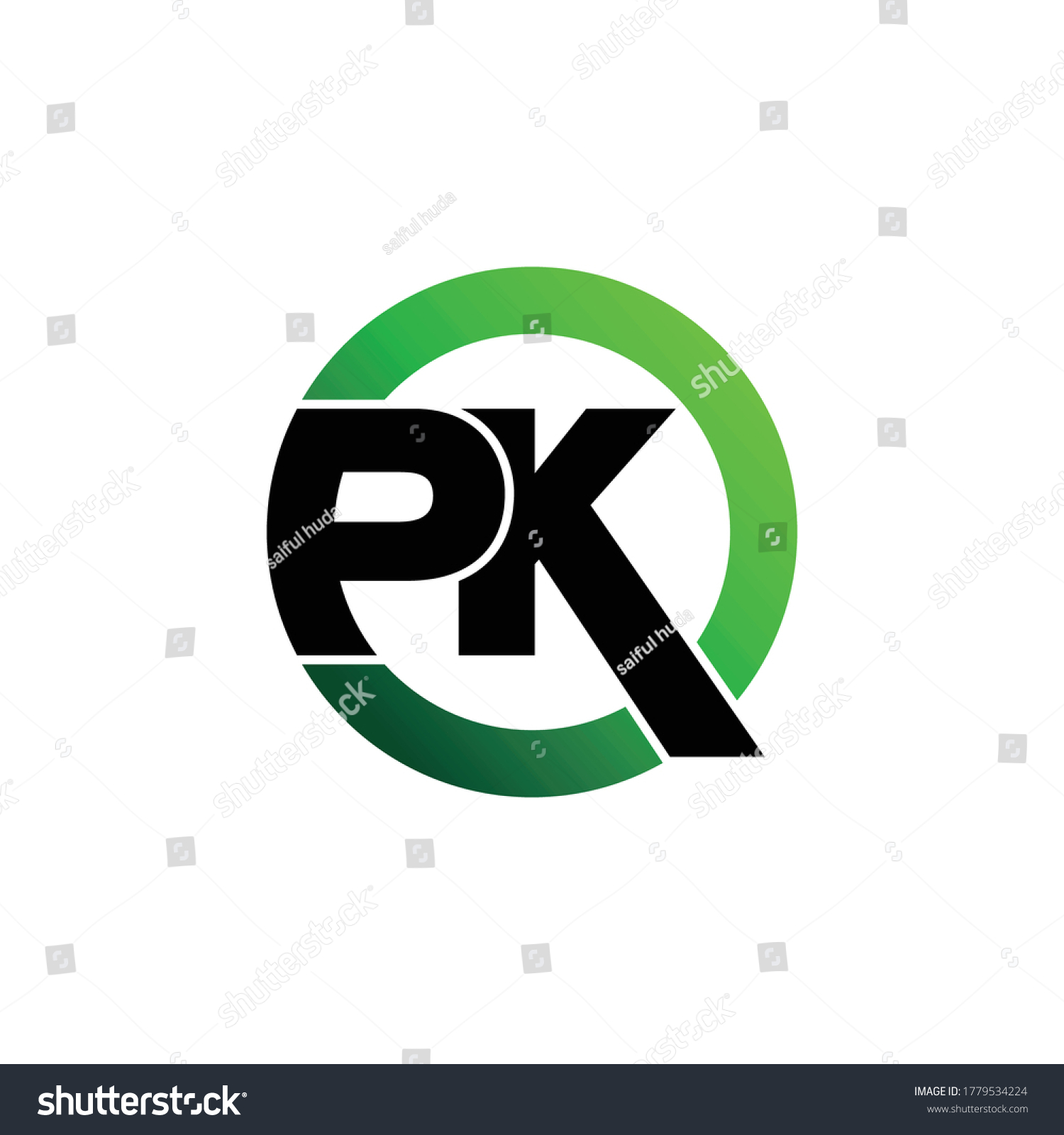 Letter Pk Monogram Logo Design Vector Stock Vector (Royalty Free ...
