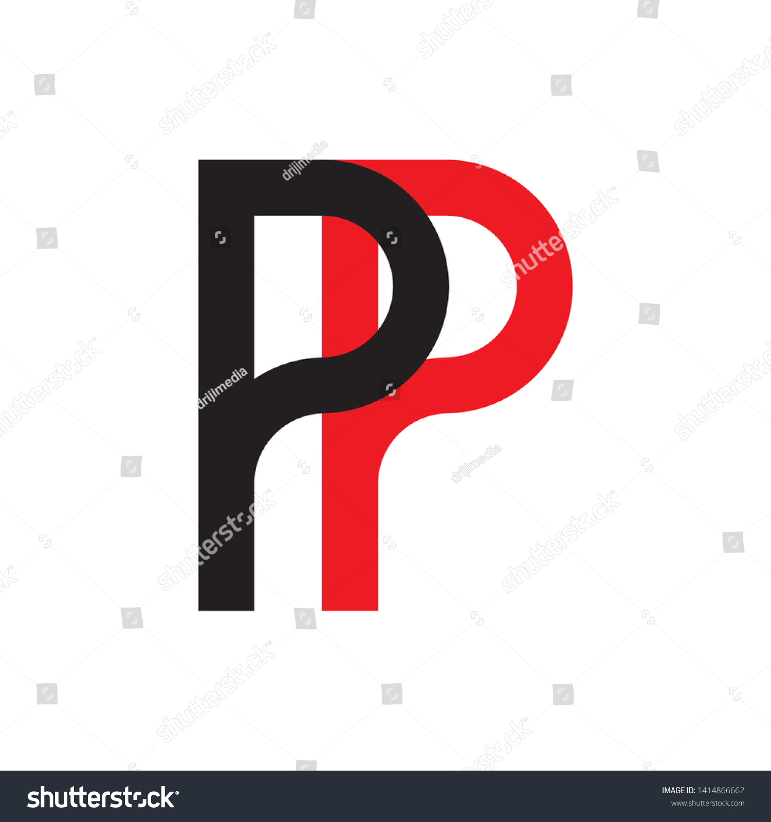 Letter Pp Logo Design Vector Stock Vector (Royalty Free) 1414866662 ...