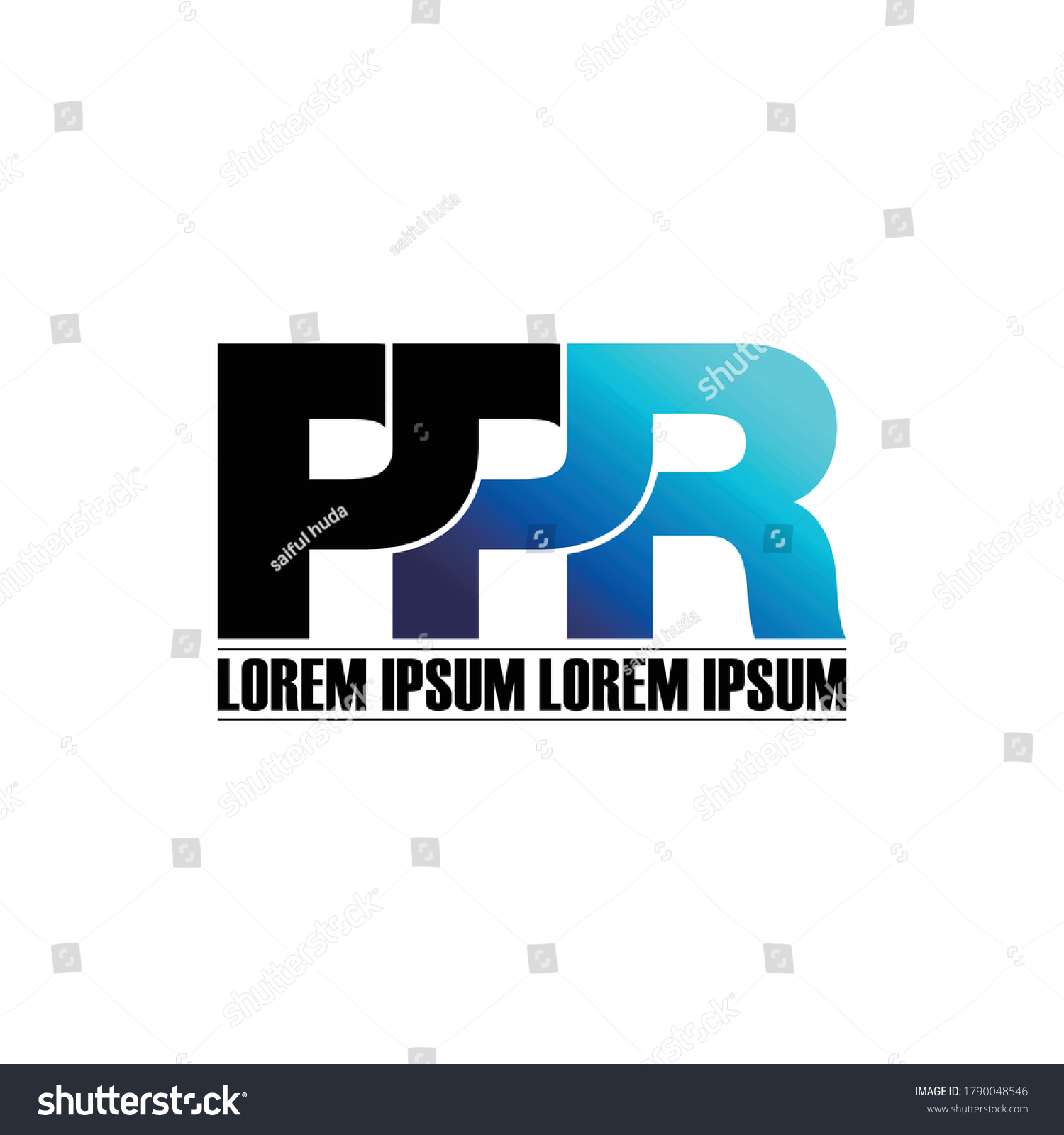 Letter Ppr Monogram Logo Design Vector Stock Vector (Royalty Free ...