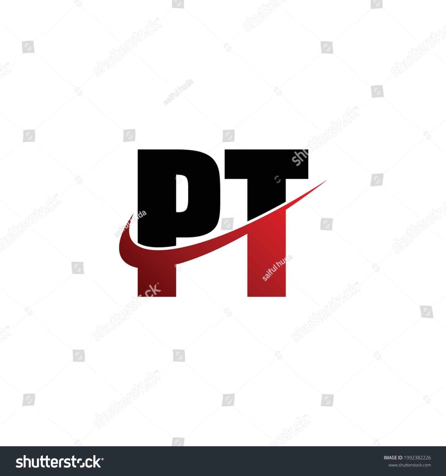 Letter Pt Simple Logo Design Vector Stock Vector (Royalty Free ...