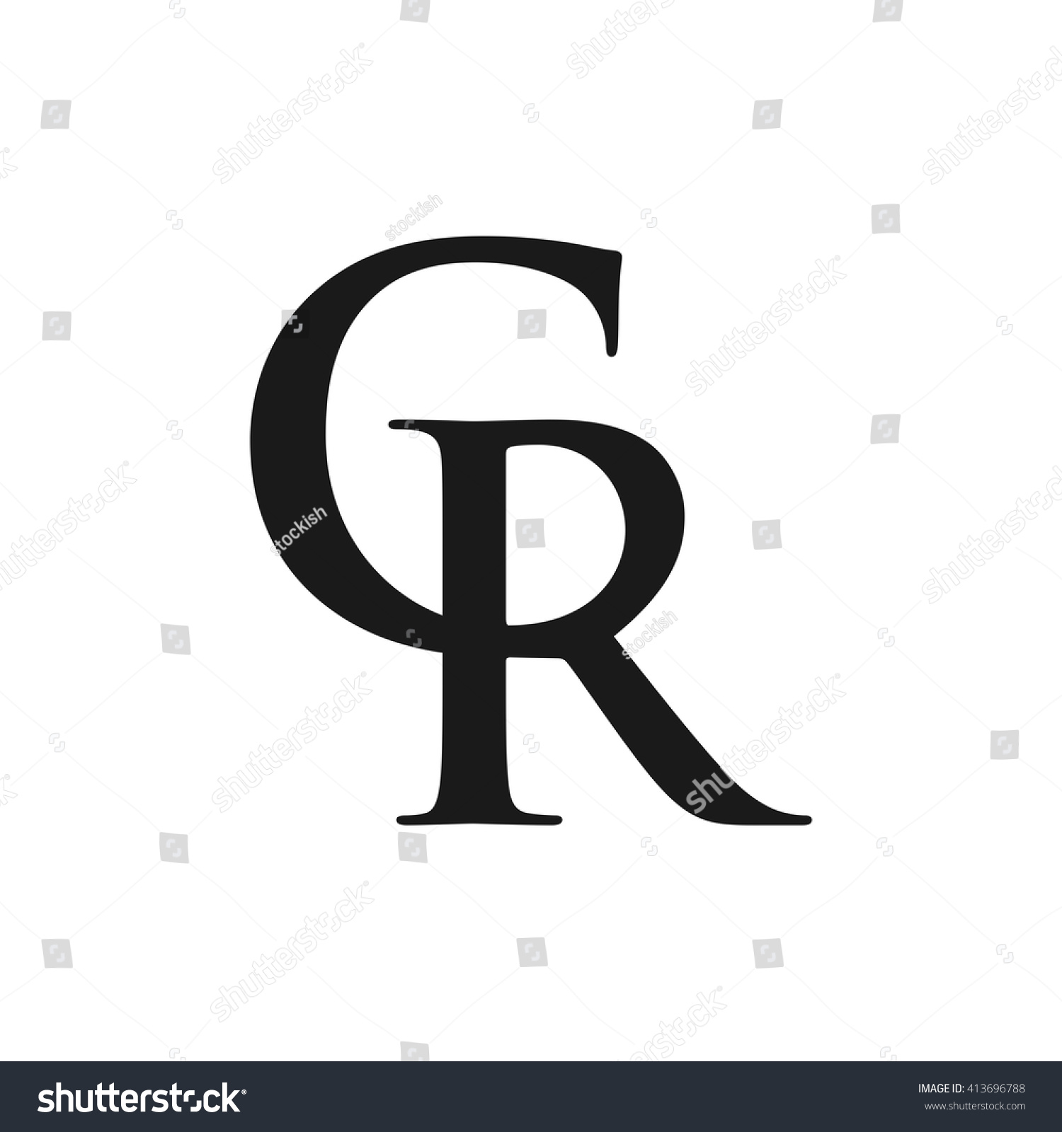 Letter R C Logo Vector: vetor stock (livre de direitos) 413696788 ...