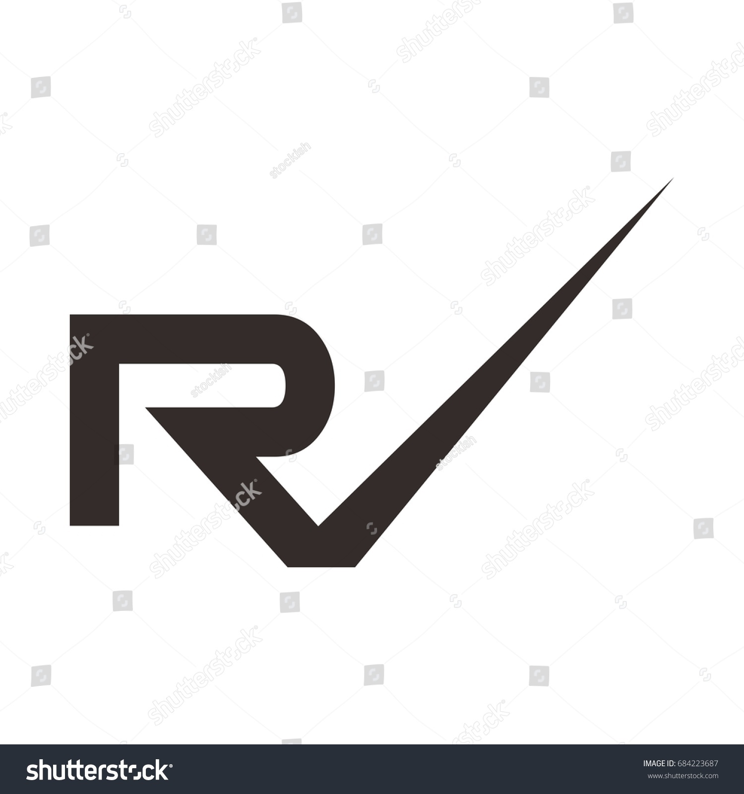 Letter R Check Mark Logo Vector Stock Vector (Royalty Free) 684223687