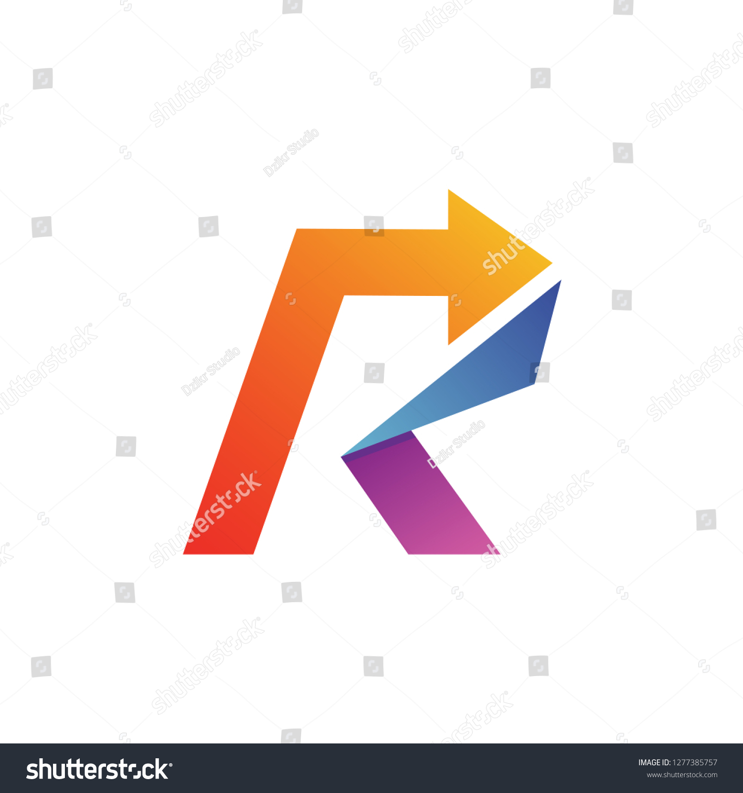 Letter R Arrow Logo Vector: vector de stock (libre de regalías ...