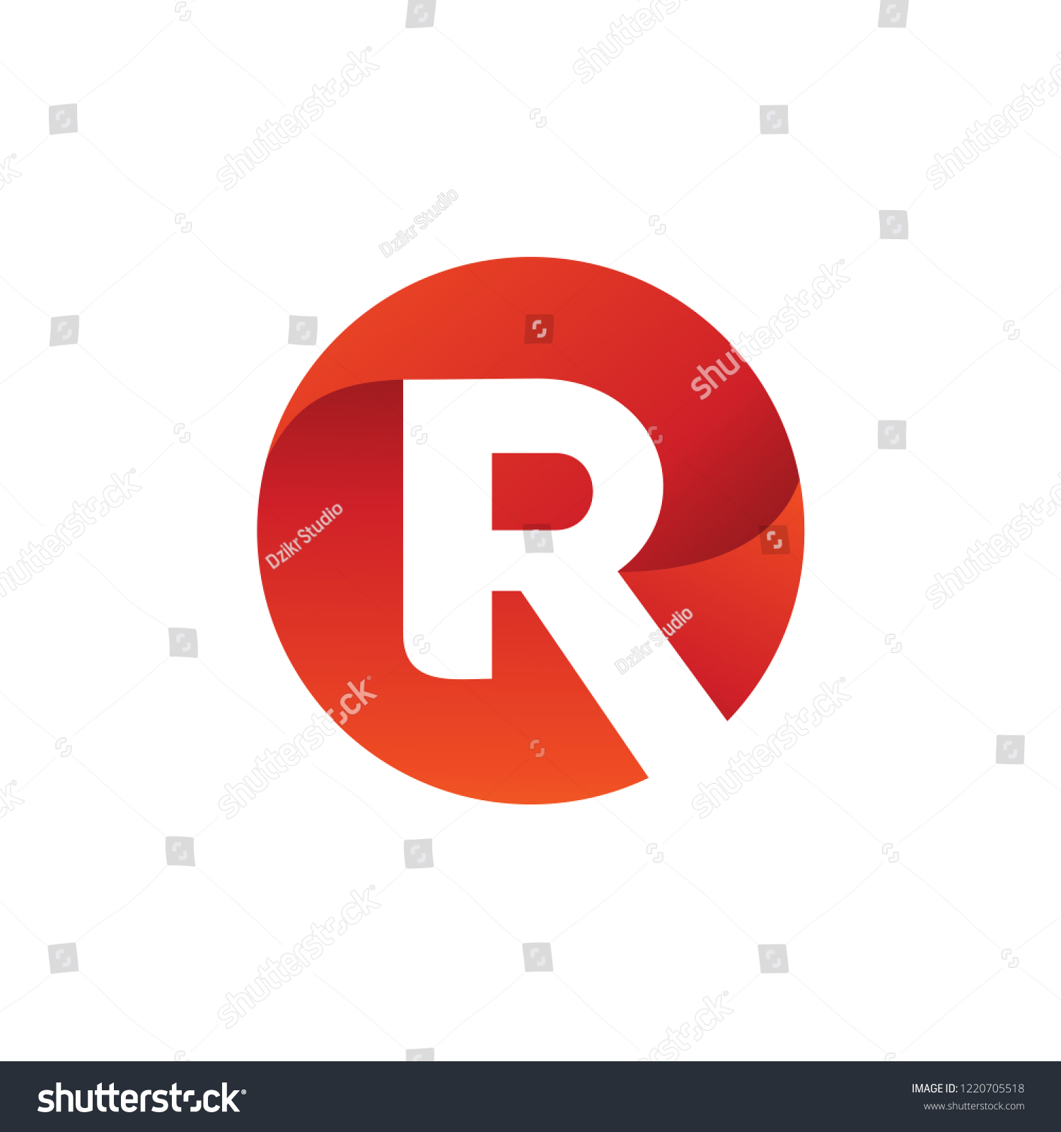 Letter R Circle Logo Vector Stock Vector (Royalty Free) 1220705518