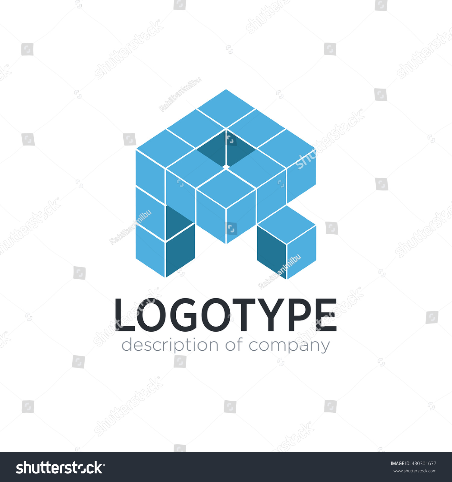 Letter R Cube Figure Logo Icon Stock Vector (Royalty Free) 430301677 ...