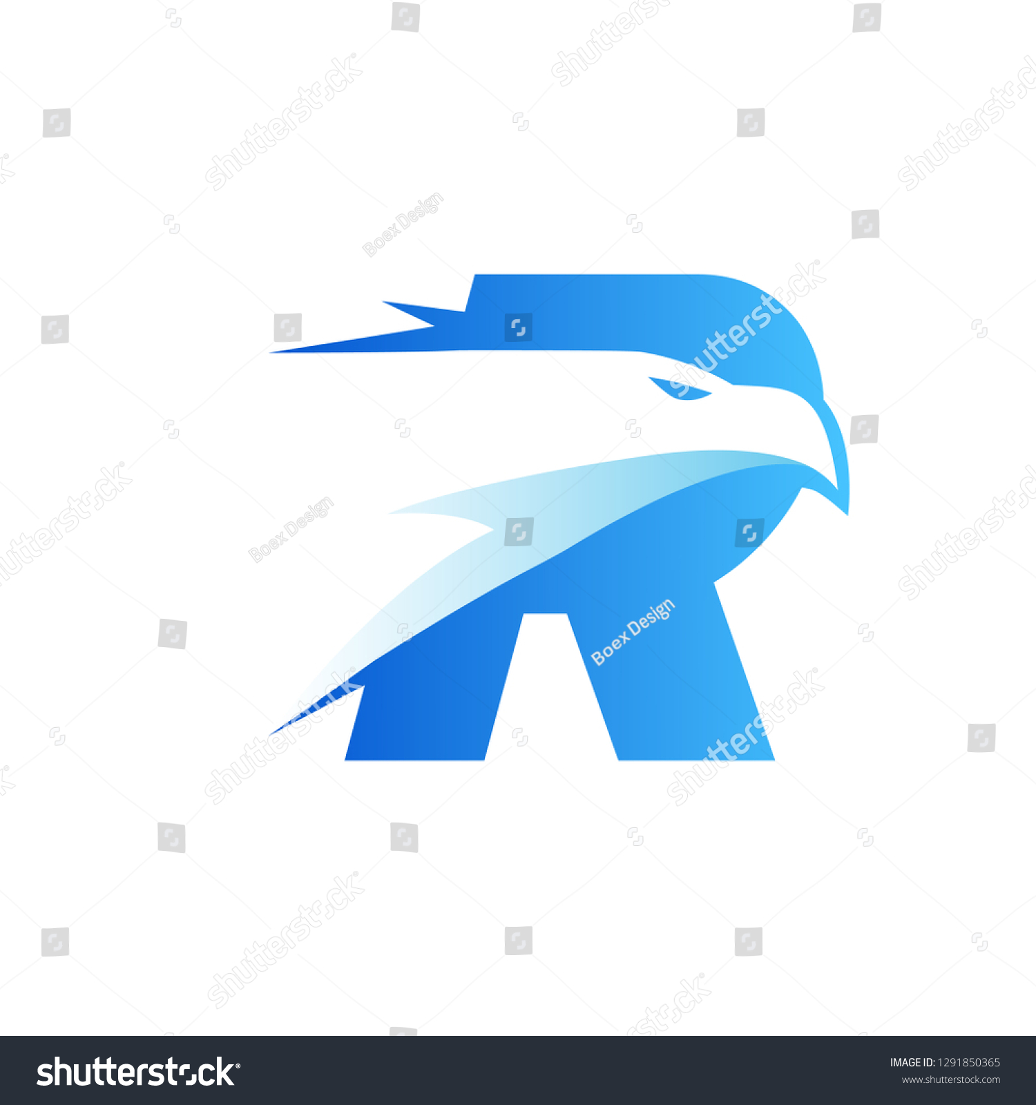 Letter R Eagle Head Logo Stock Vector (Royalty Free) 1291850365 ...