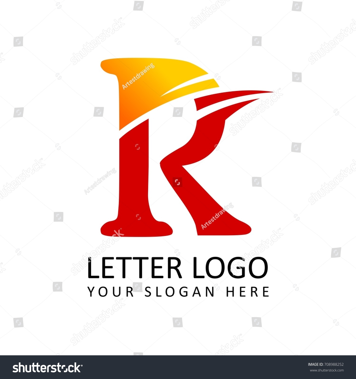 Letter R Flash Logo Stock Vector (Royalty Free) 708988252