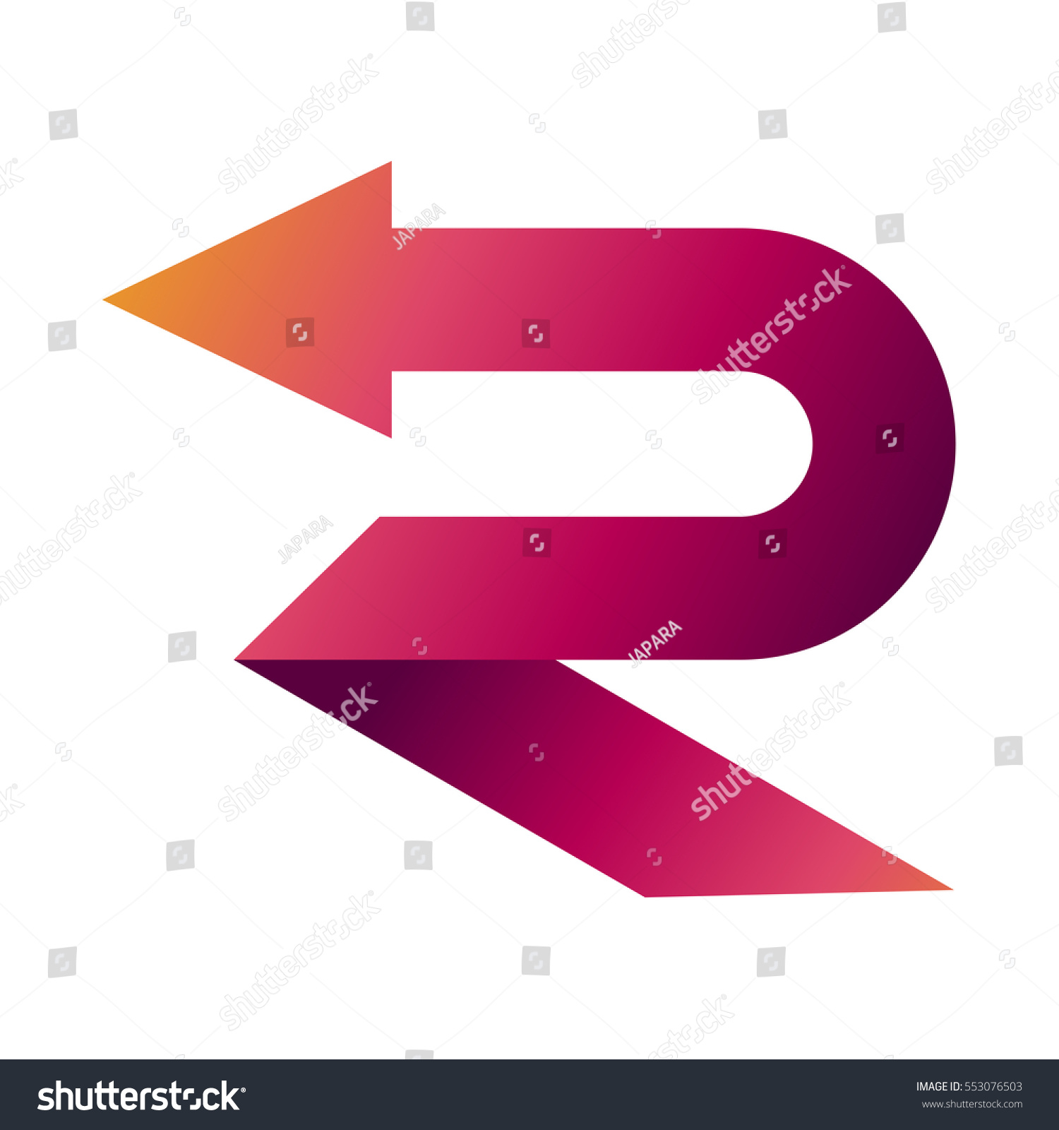 Logotipo carta R: vector de stock (libre de regalías) 553076503