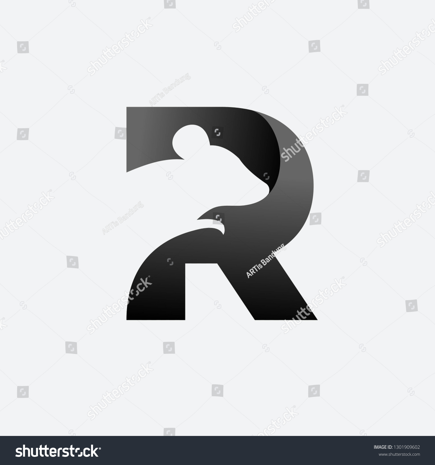 Letter R Rat Stock Vector (Royalty Free) 1301909602