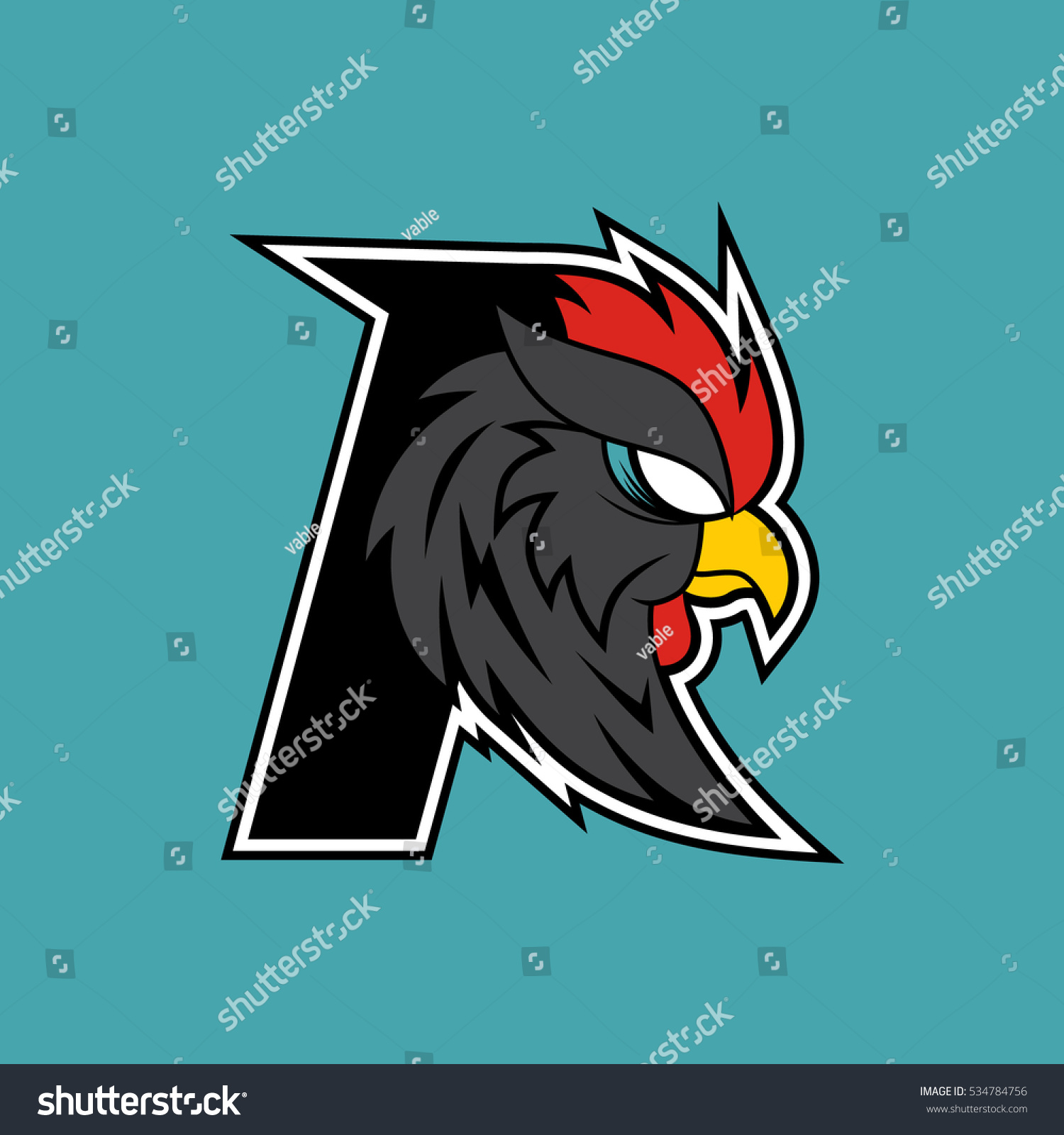 Letter R Rooster Logo Stock Vector (Royalty Free) 534784756 | Shutterstock