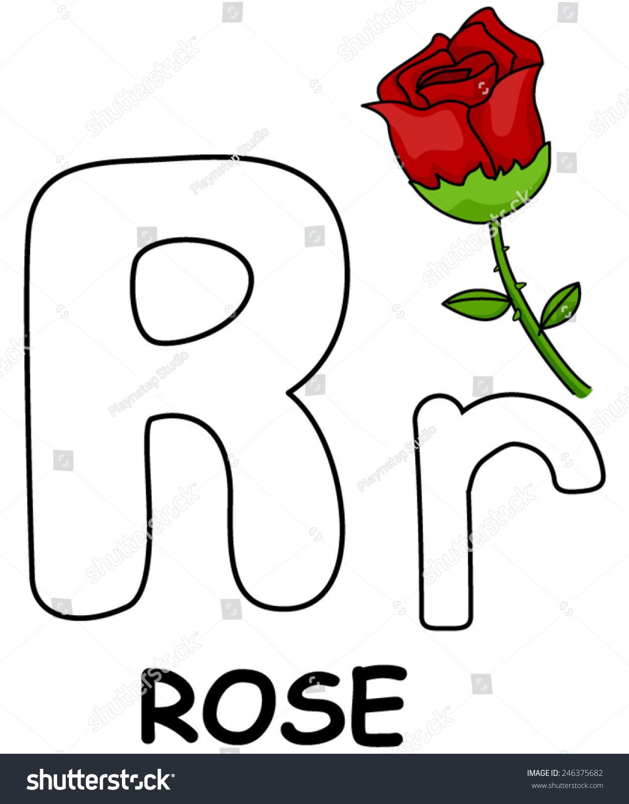 Letter R Rose Stock Vector (Royalty Free) 246375682 | Shutterstock