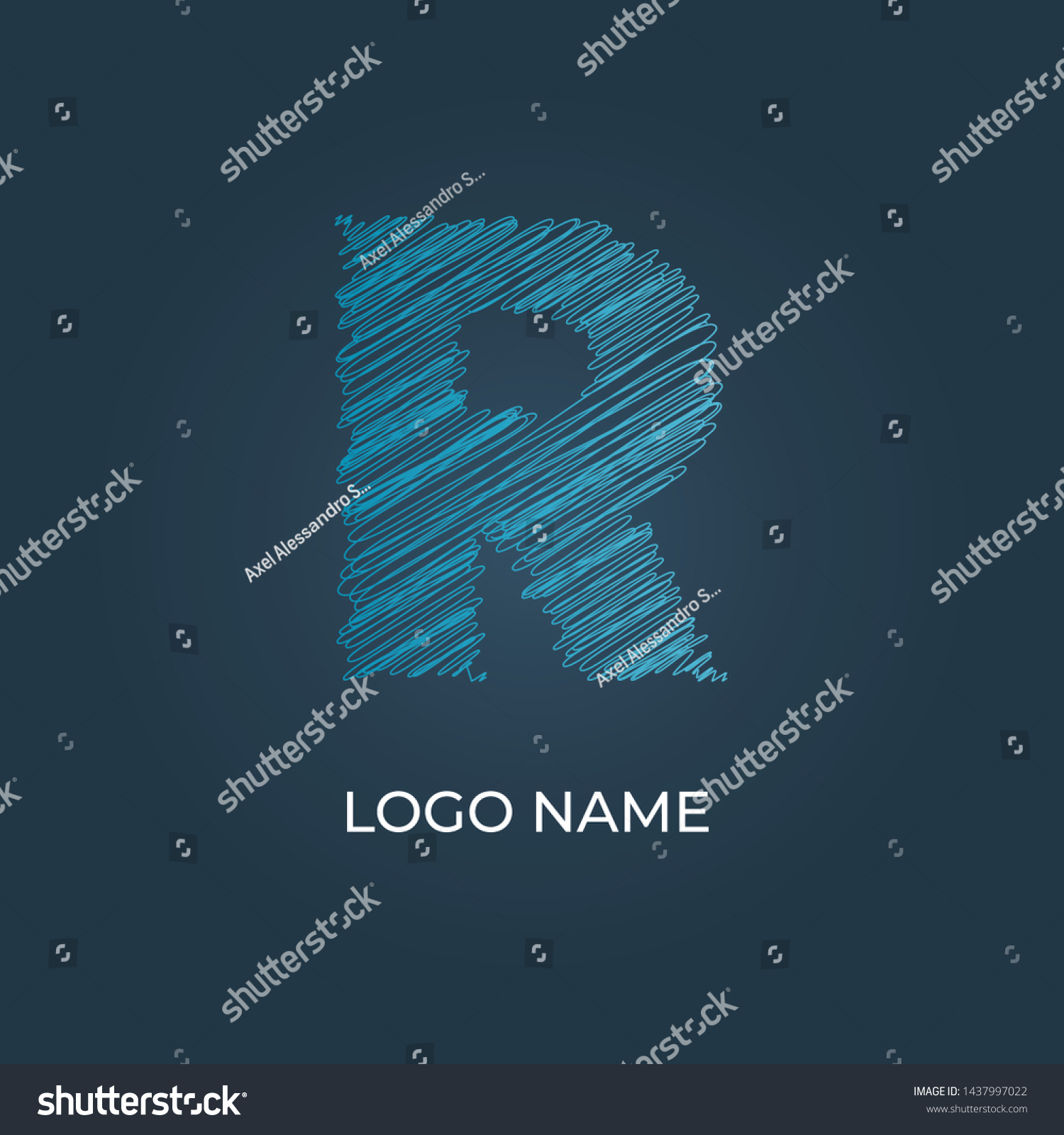 Letter R Scribble Logo Isolated Alphabet Stock Vector (Royalty Free ...