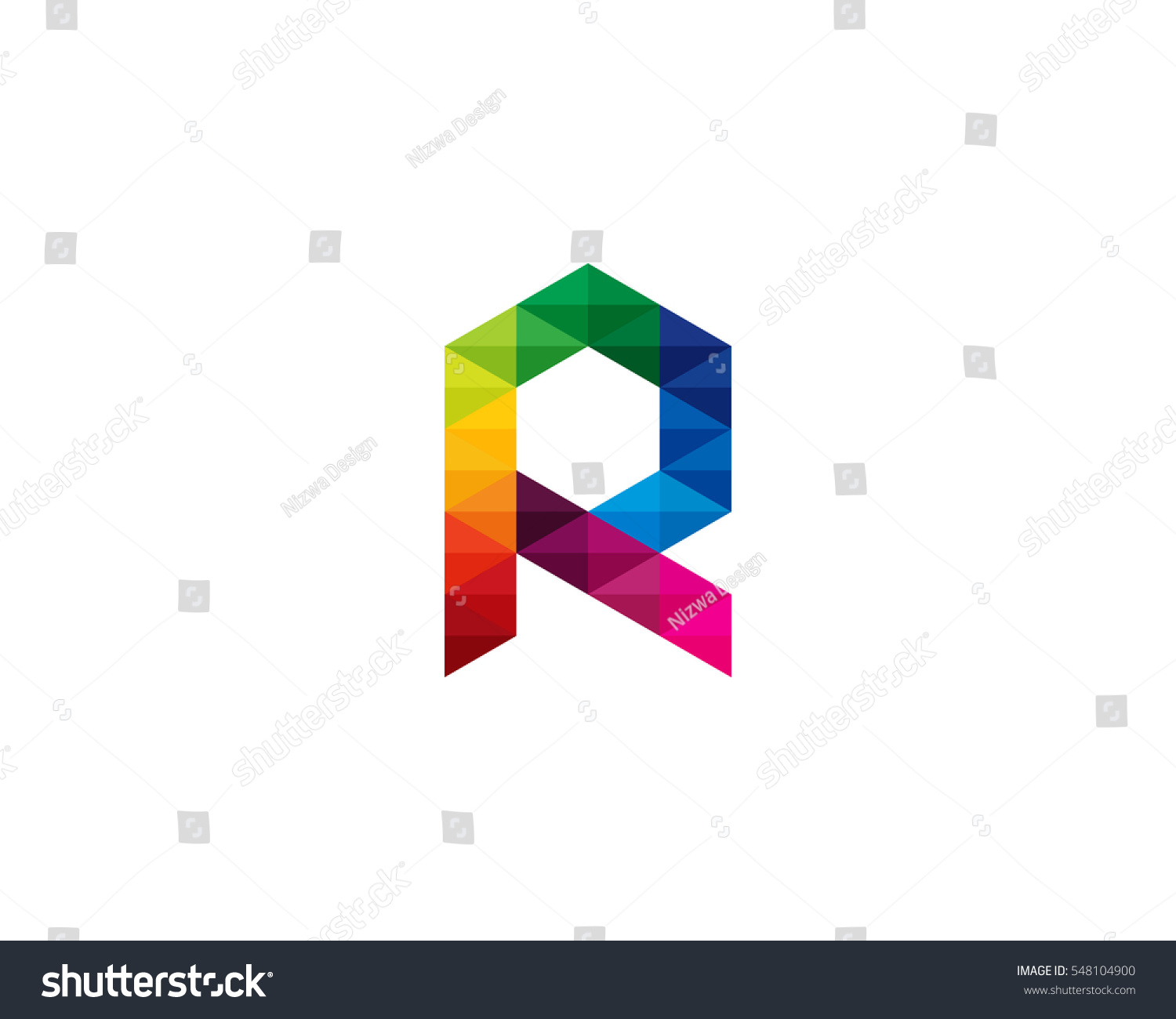 Letter R Triangle Pixel Logo Design Stock Vector (Royalty Free) 548104900