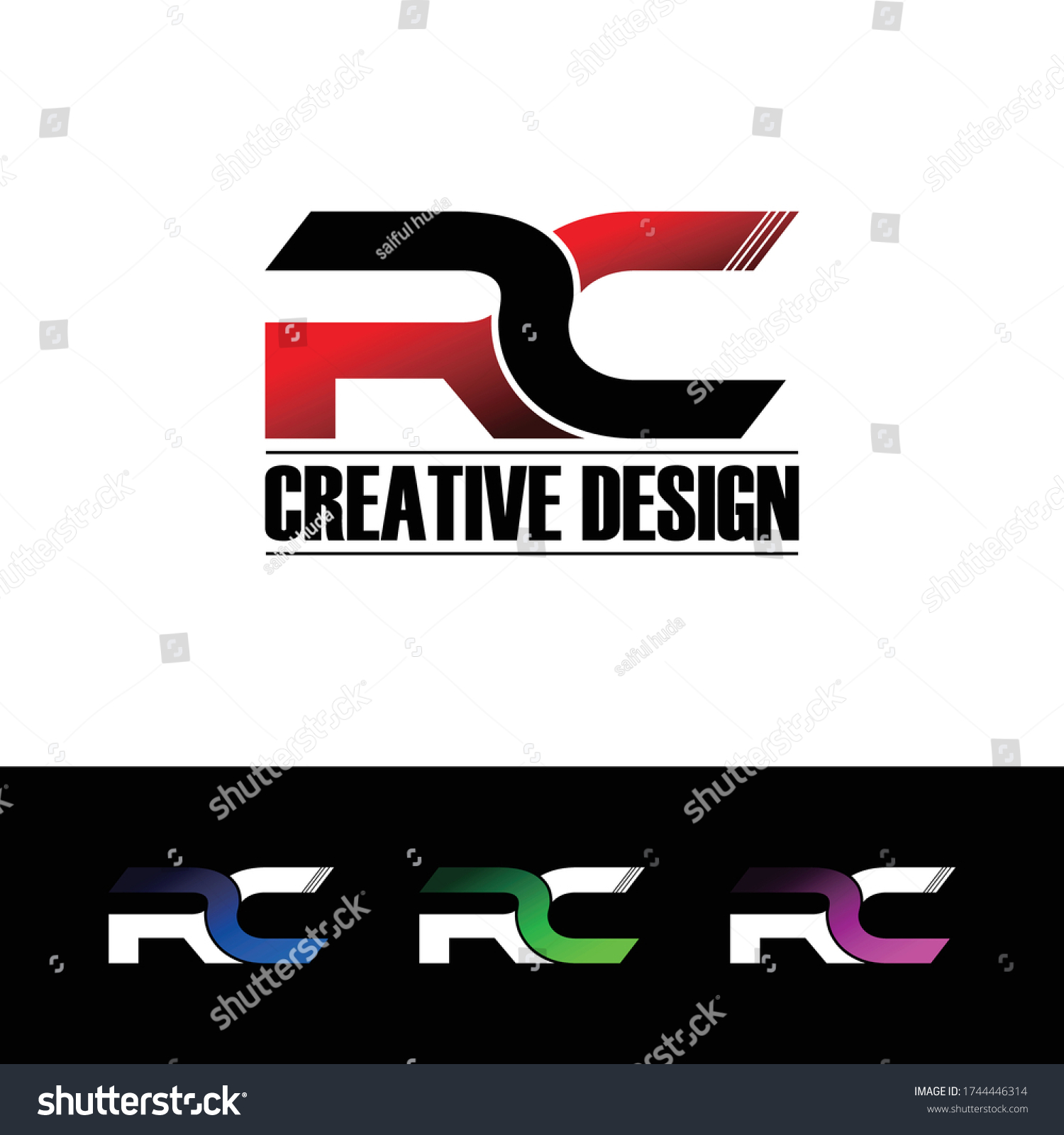 Letter Rc Simple Logo Design Vector: เวกเตอร์สต็อก (ปลอดค่าลิขสิทธิ์ ...