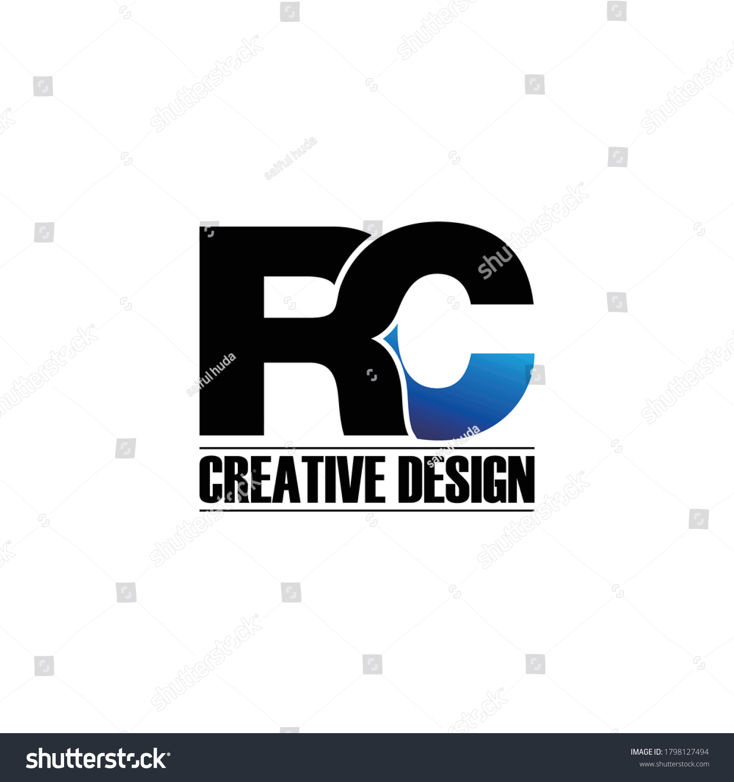 Letter Rc Simple Logo Design Vector Stock Vector (Royalty Free ...