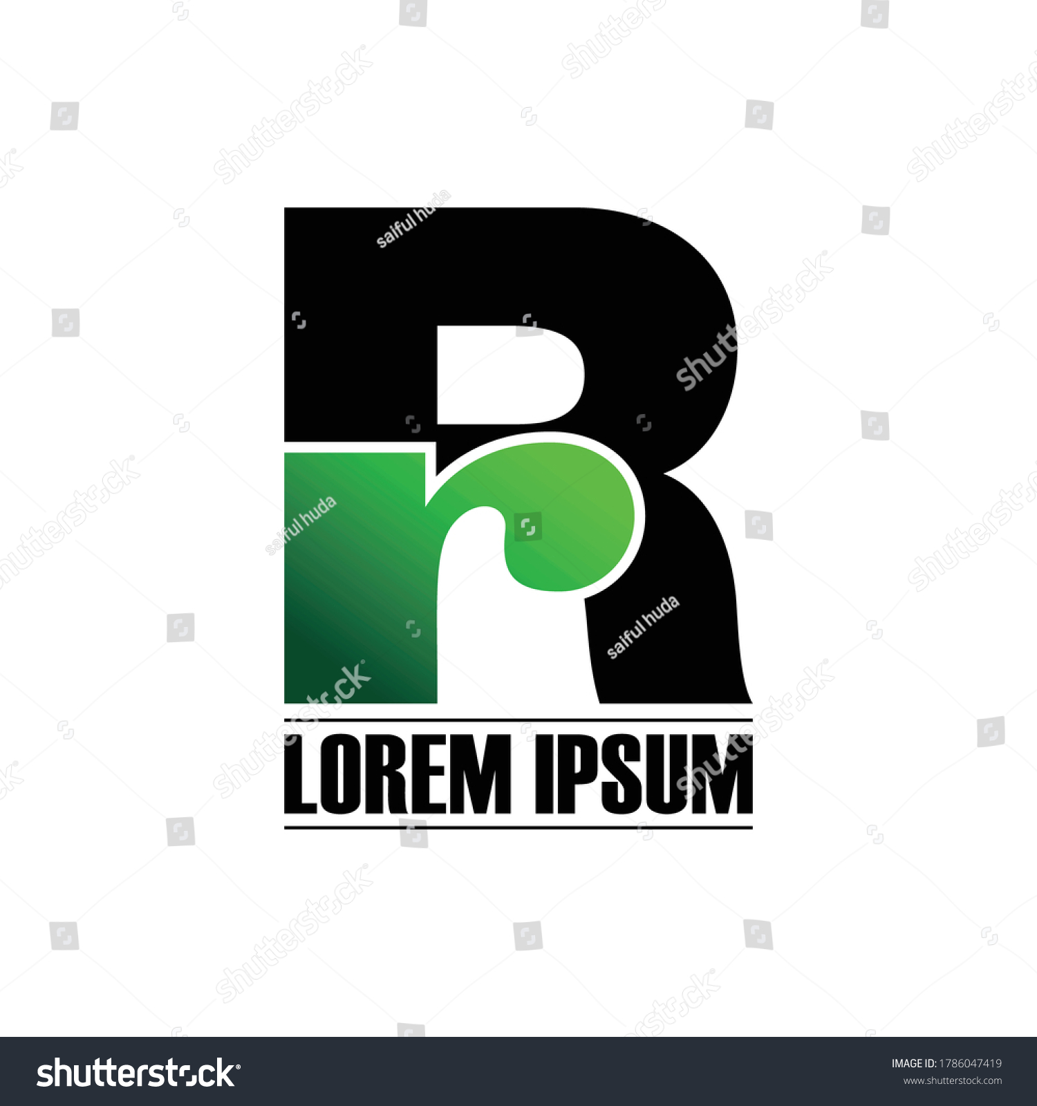 Letter Rr Monogram Logo Design Vector Stock Vector (Royalty Free ...