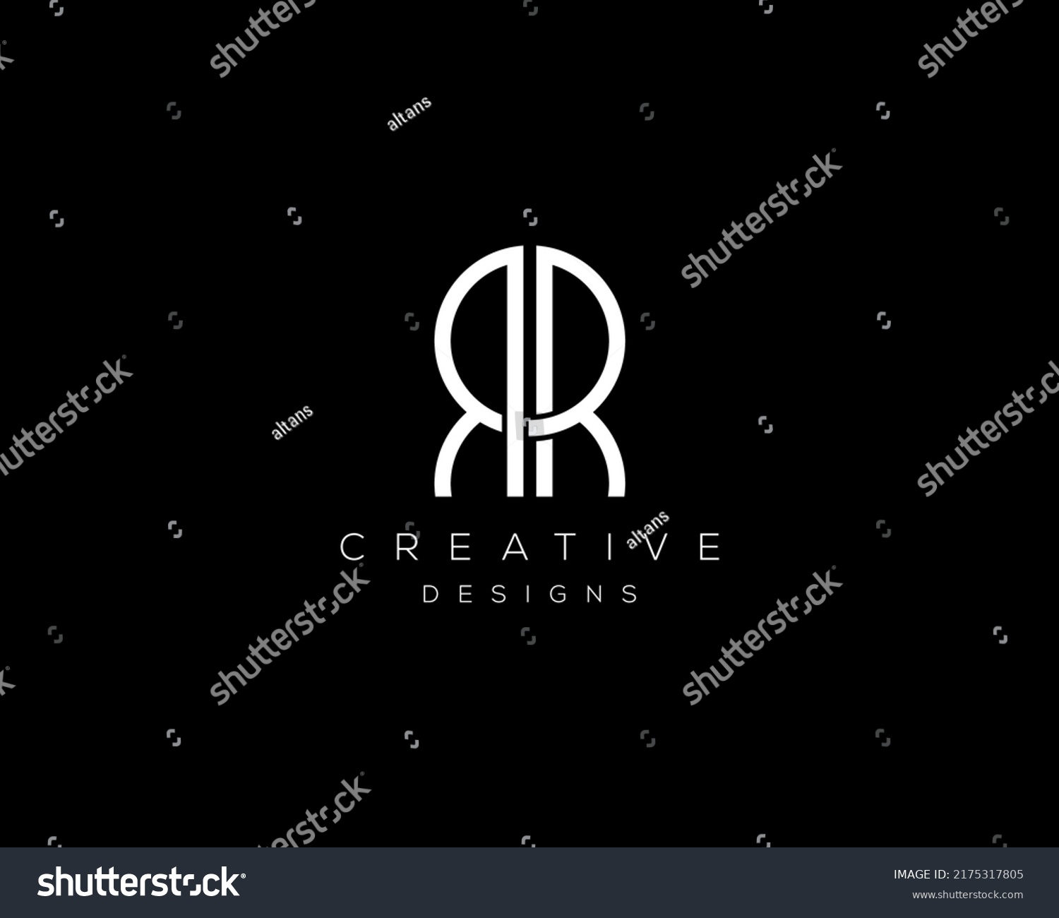 Letter Rr Monogram Logo Vector Image Stock Vector (Royalty Free ...