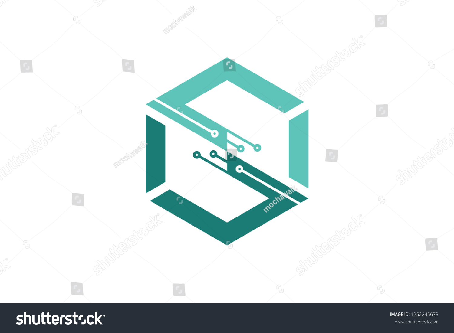 Letter S Cube Logo Stock Vector (Royalty Free) 1252245673