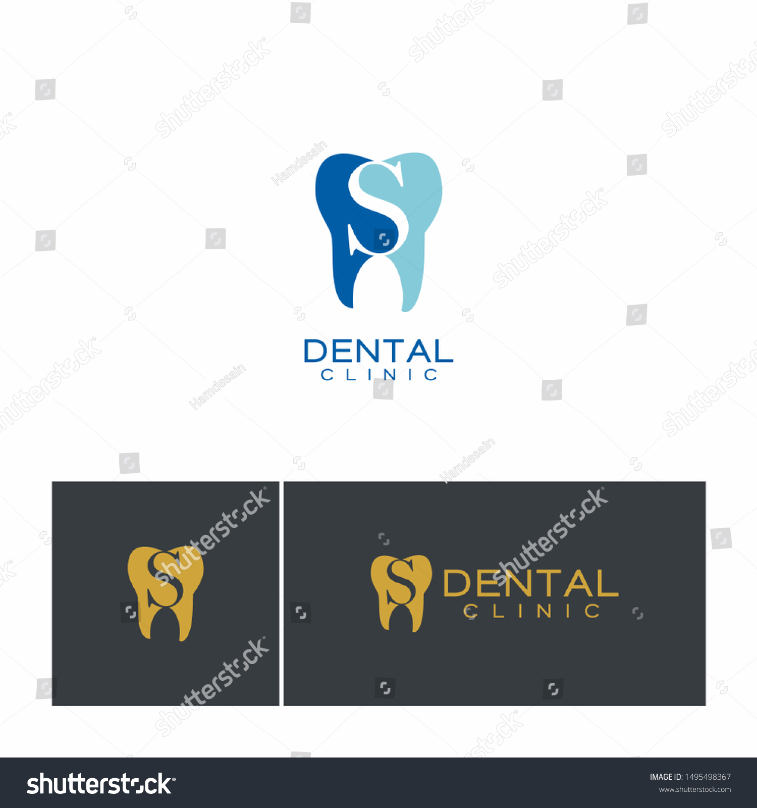 Letter S Dental Tooth Logo Design Stock Vector (Royalty Free ...