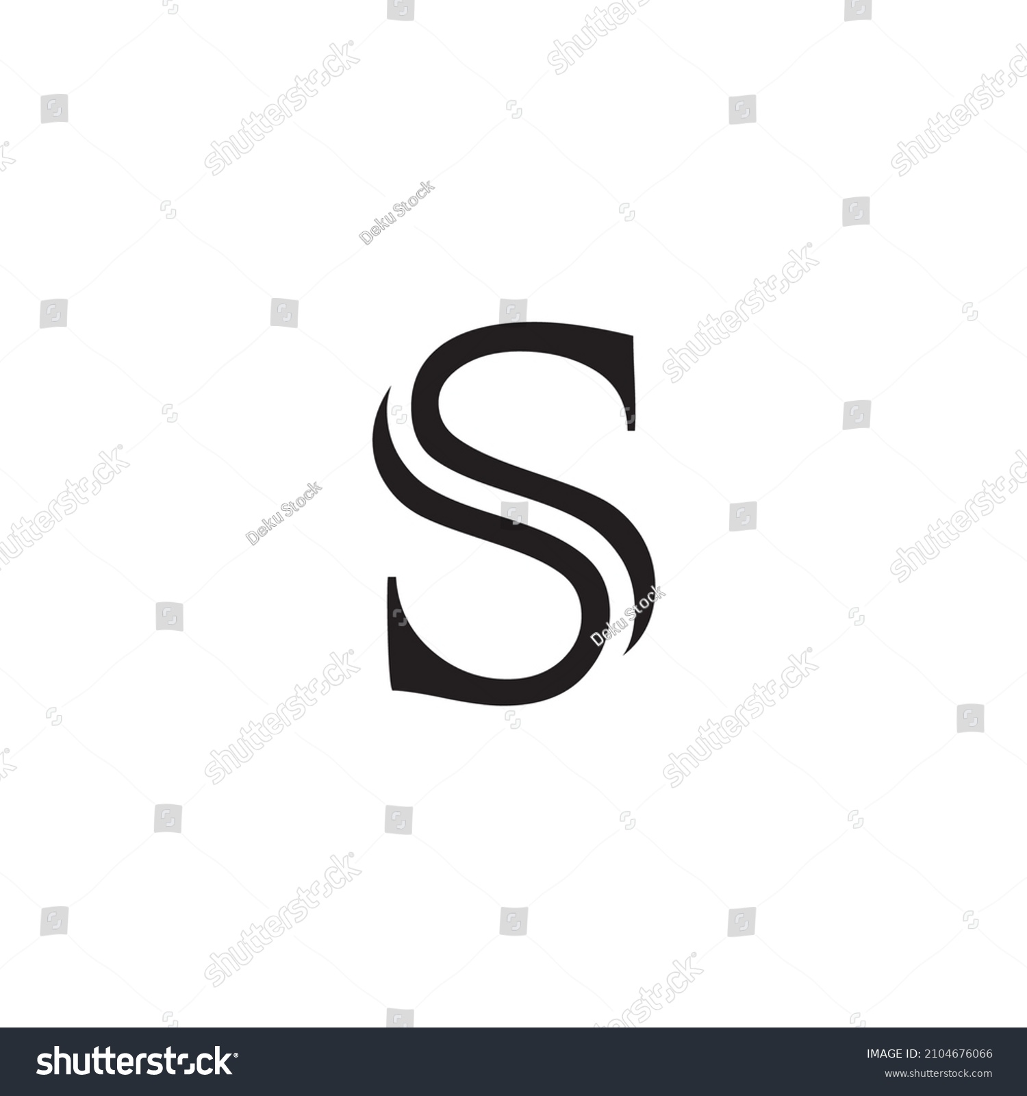 Letter S Double Simple Symbol Logo Stock Vector (Royalty Free) 2104676066