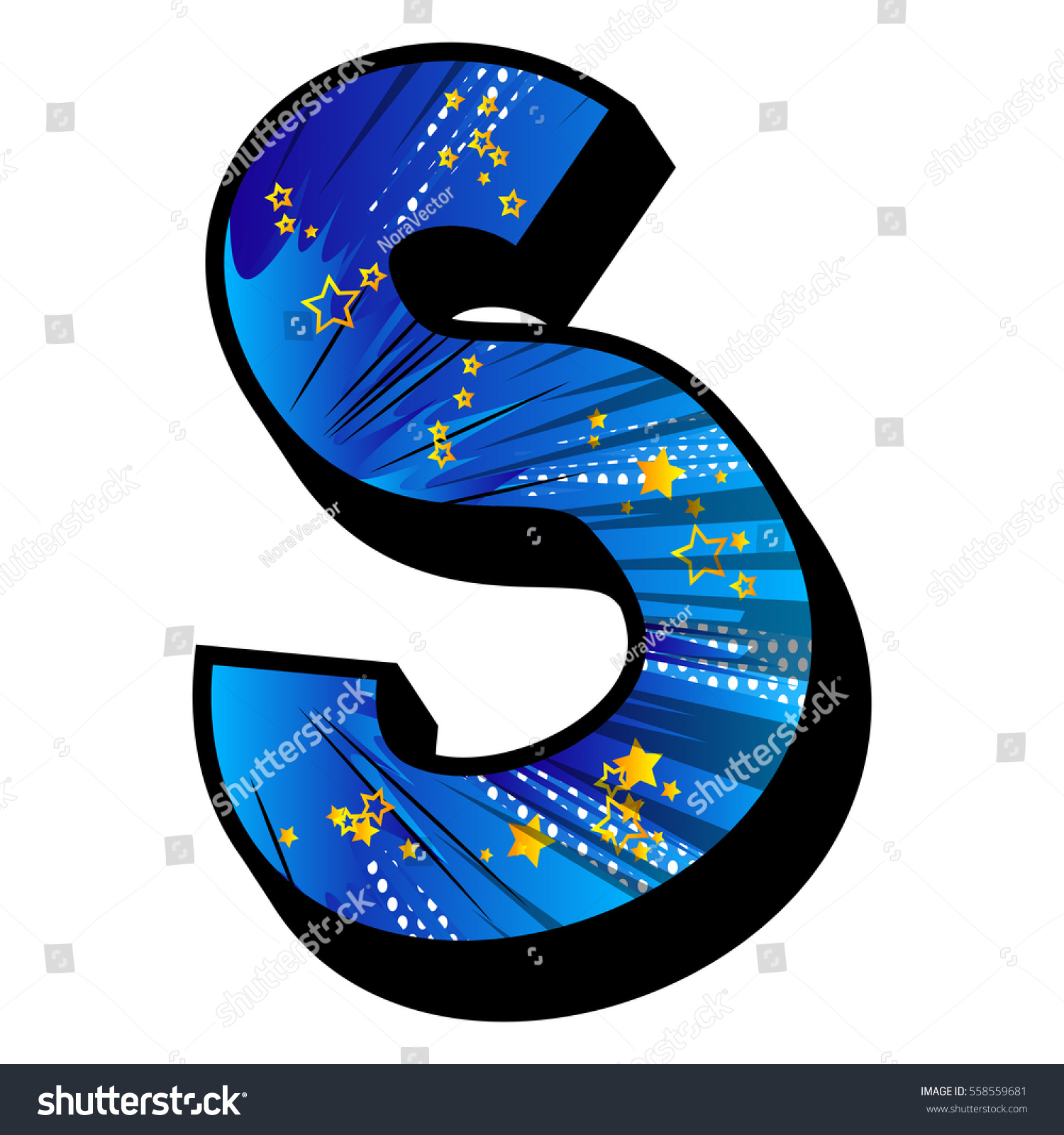 Letter S Filled Comic Book Explosion Stock Vector (Royalty Free ...