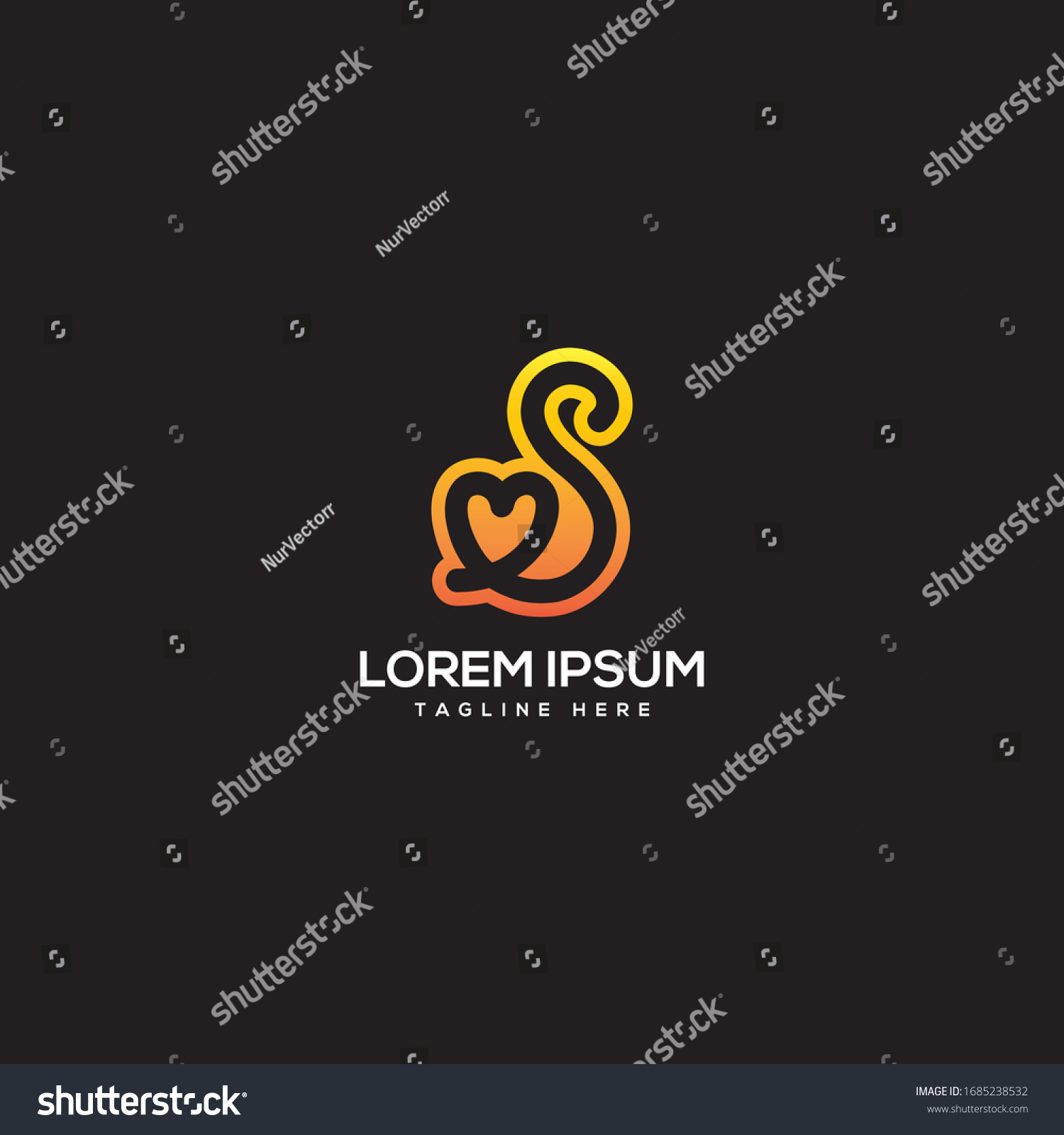 Letter S Heart Logo Icon Design Stock Vector (Royalty Free) 1685238532