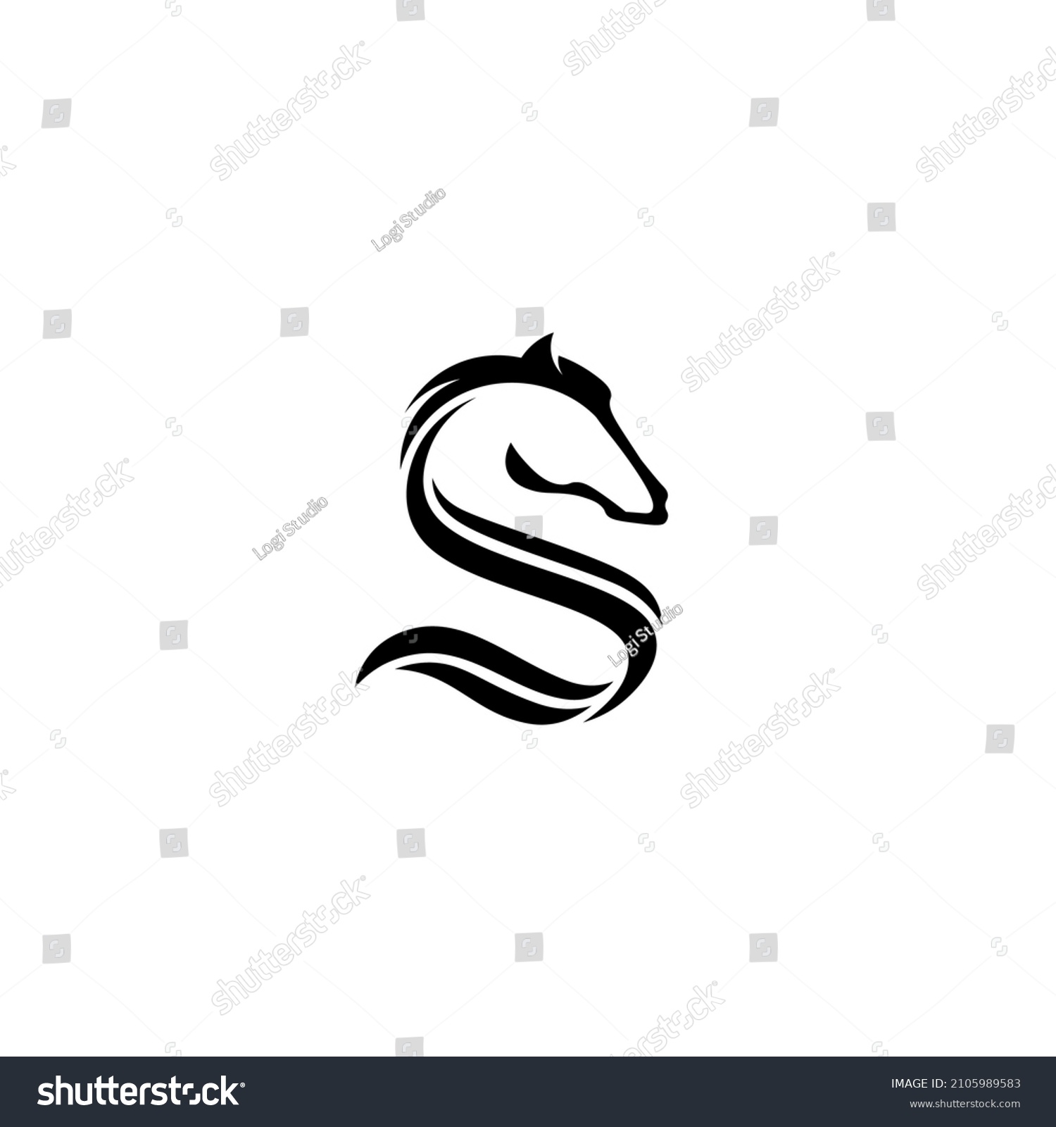 Letter S Horse Vector Logo Template Stock Vector (Royalty Free) 2105989583