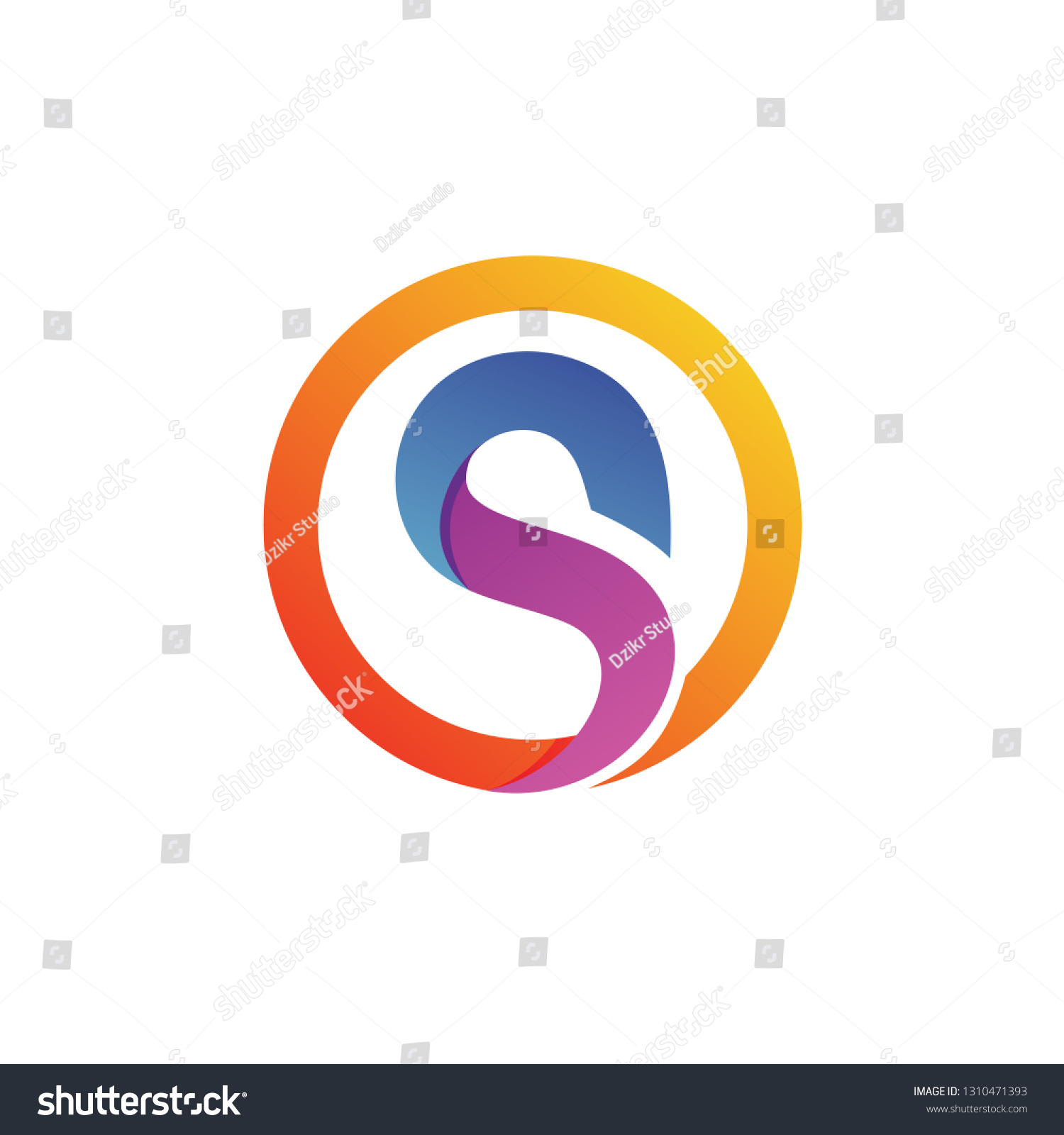 Letter S Circle Logo Vector Stock Vector (Royalty Free) 1310471393 ...