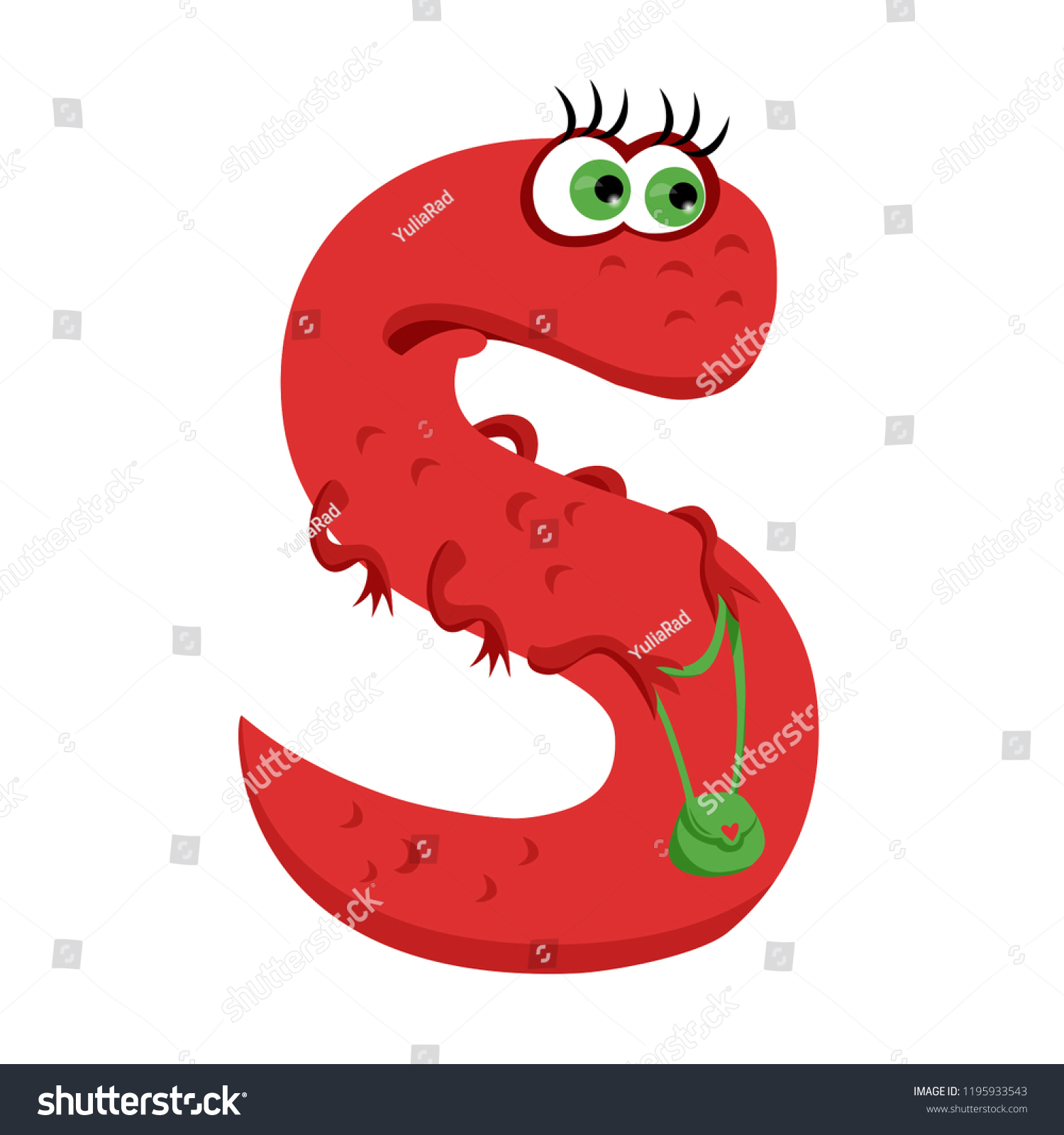 Letter S Monster Stock Vector (Royalty Free) 1195933543 | Shutterstock