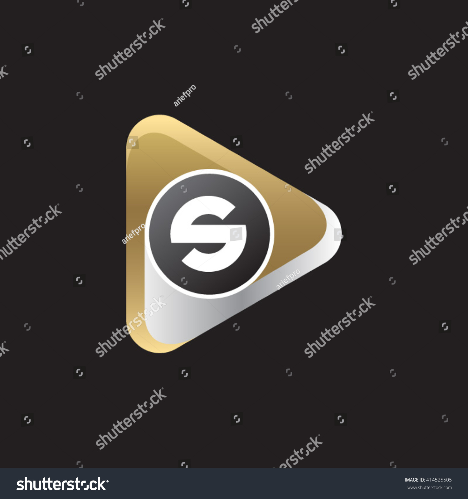 Letter S Rounded Triangular Logo Gold Stock Vector (Royalty Free ...