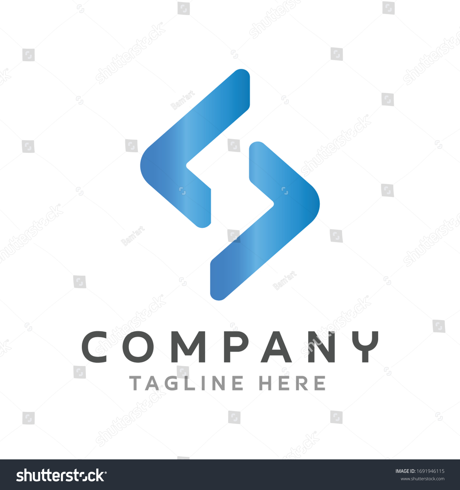 Letter S Simple Logo Design Stock Vector (Royalty Free) 1691946115