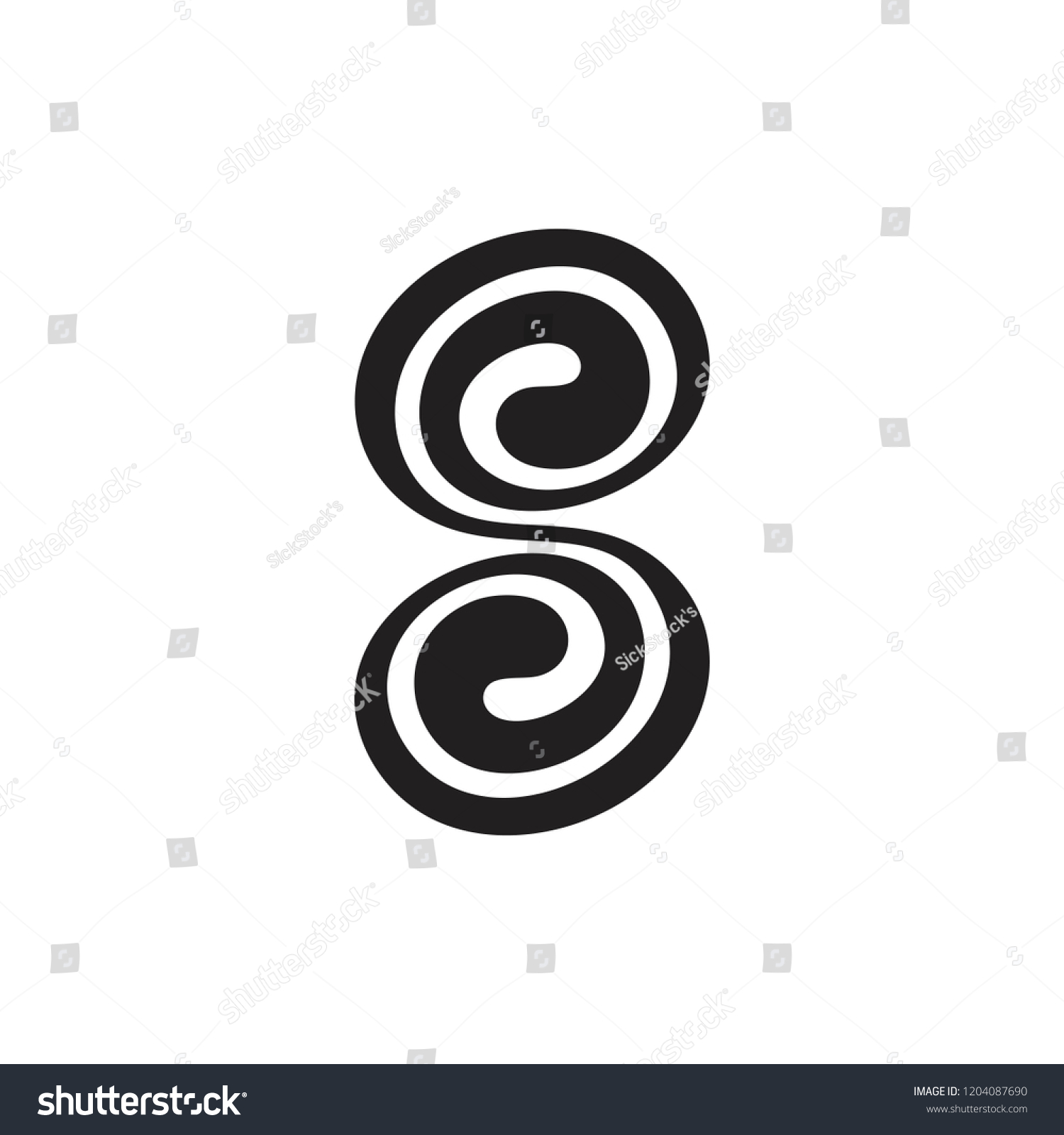 Letter S Spiral Motion Symbol Vector Stock Vector (Royalty Free) 1204087690