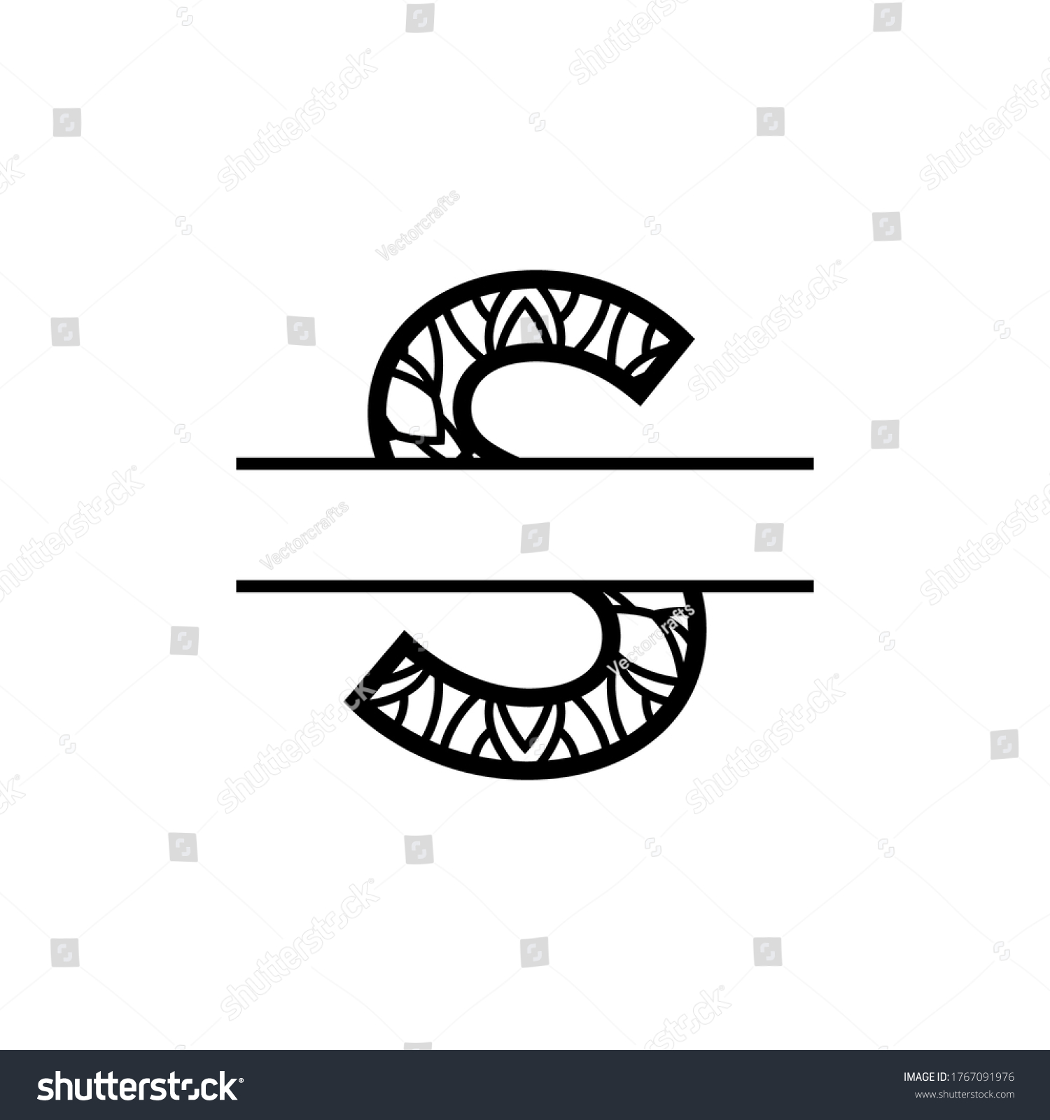 Letter S Split Monogram Mandala Vector: เวกเตอร์สต็อก (ปลอดค่าลิขสิทธิ์ ...