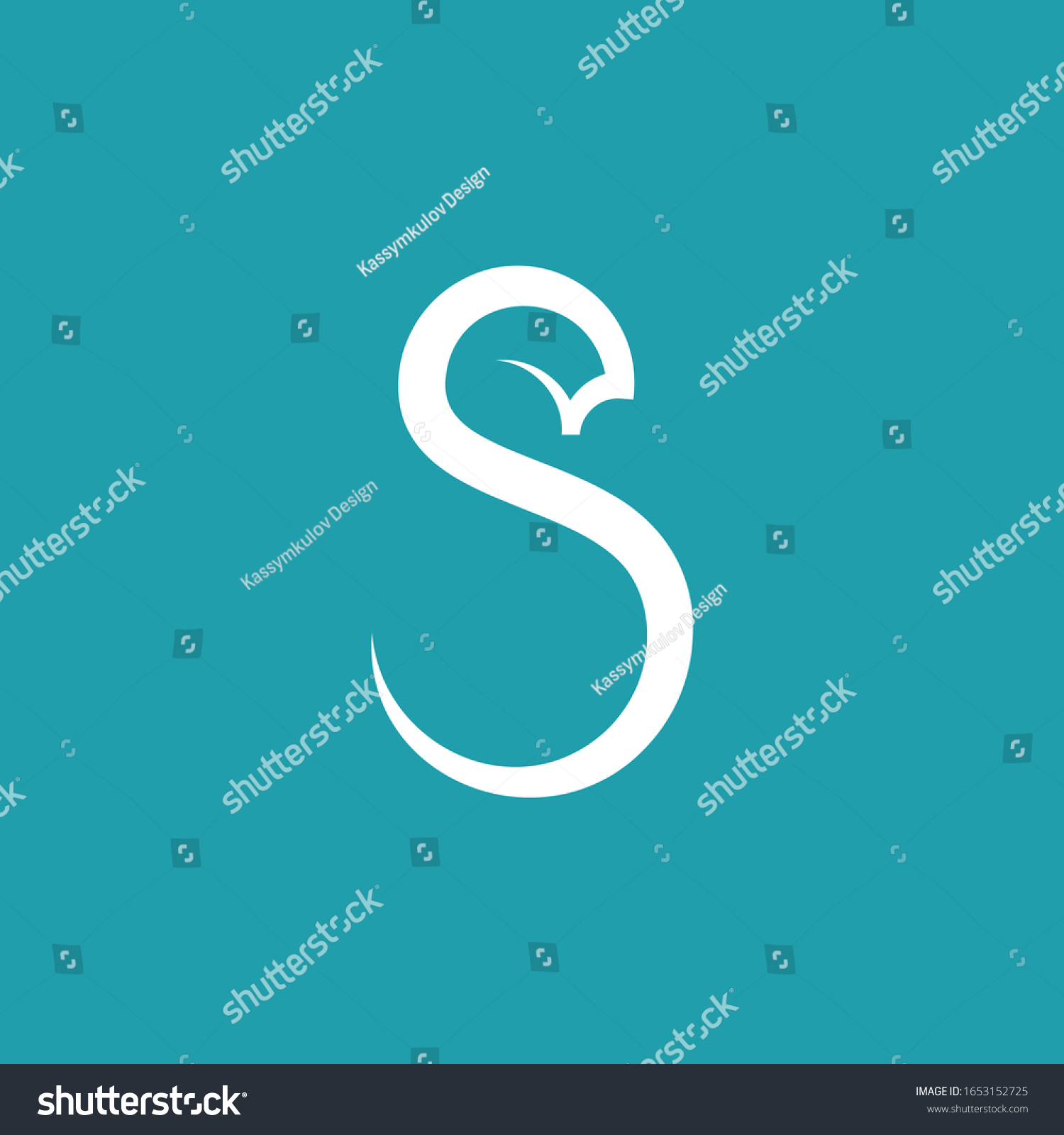 Letter S Swan Monogram Logo Stock Vector (Royalty Free) 1653152725
