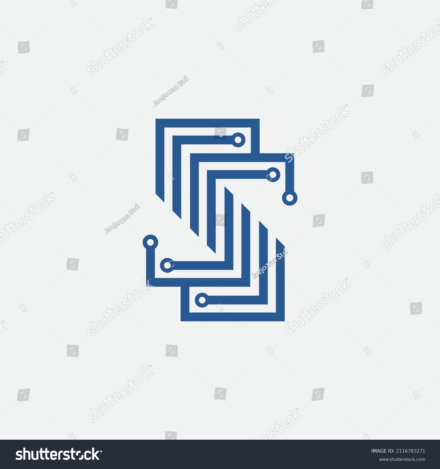 Letter S Tech Logo Icon Design Stock Vector (Royalty Free) 2116783271 ...