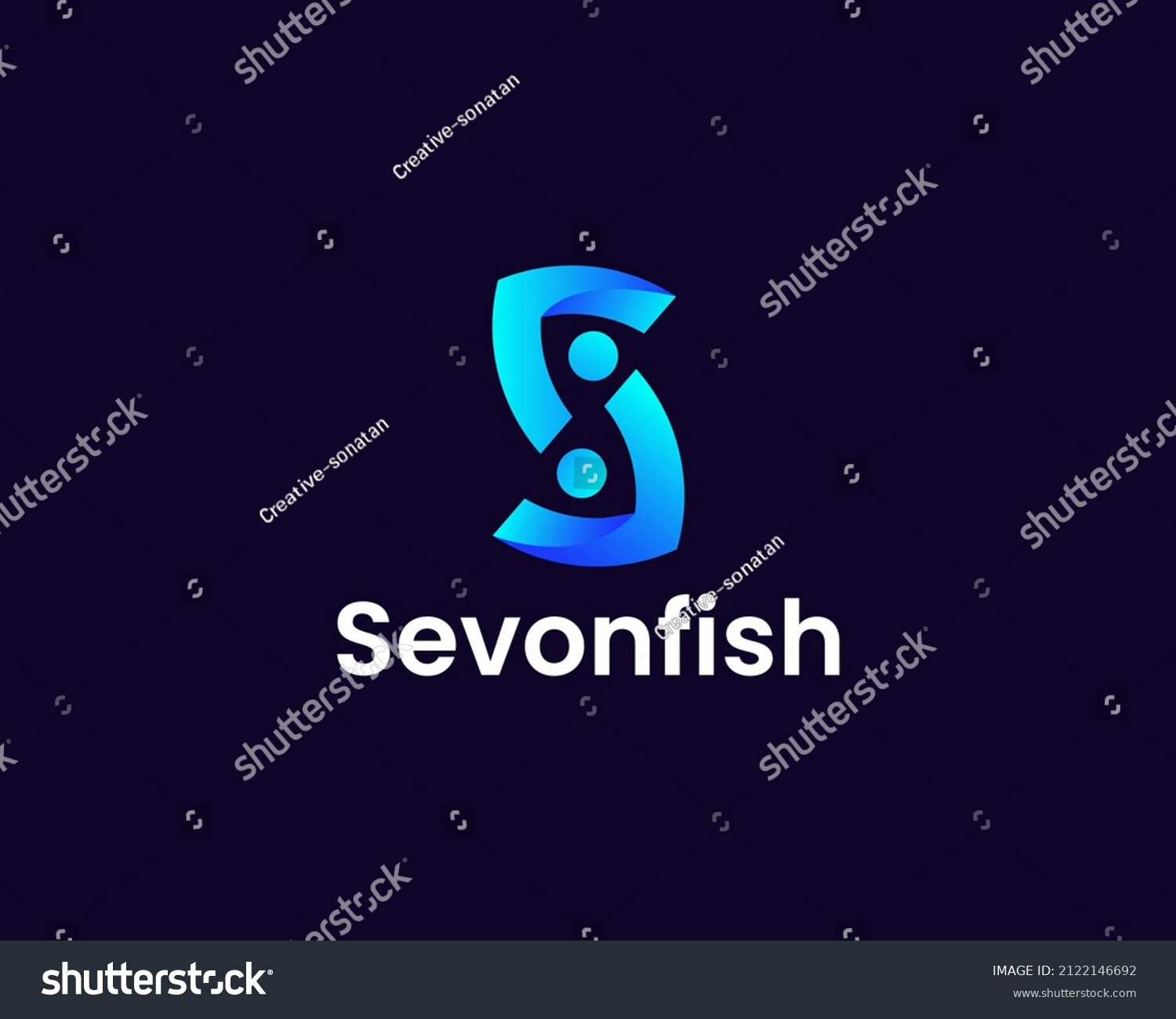 Letter S Fish Logo Design Vector Stock Vector (Royalty Free) 2122146692