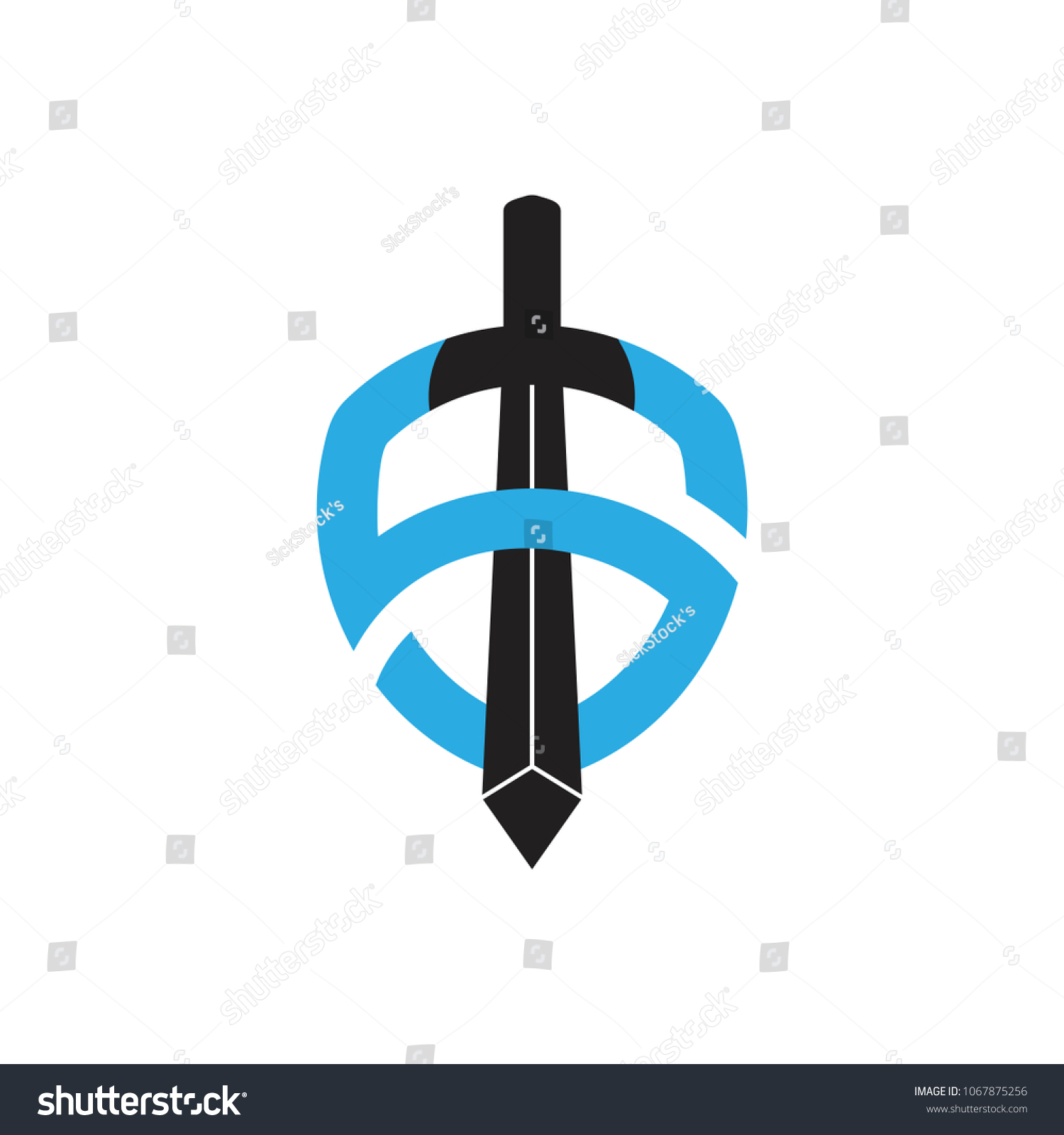 Letter S Sword Logo Vector: เวกเตอร์สต็อก (ปลอดค่าลิขสิทธิ์) 1067875256