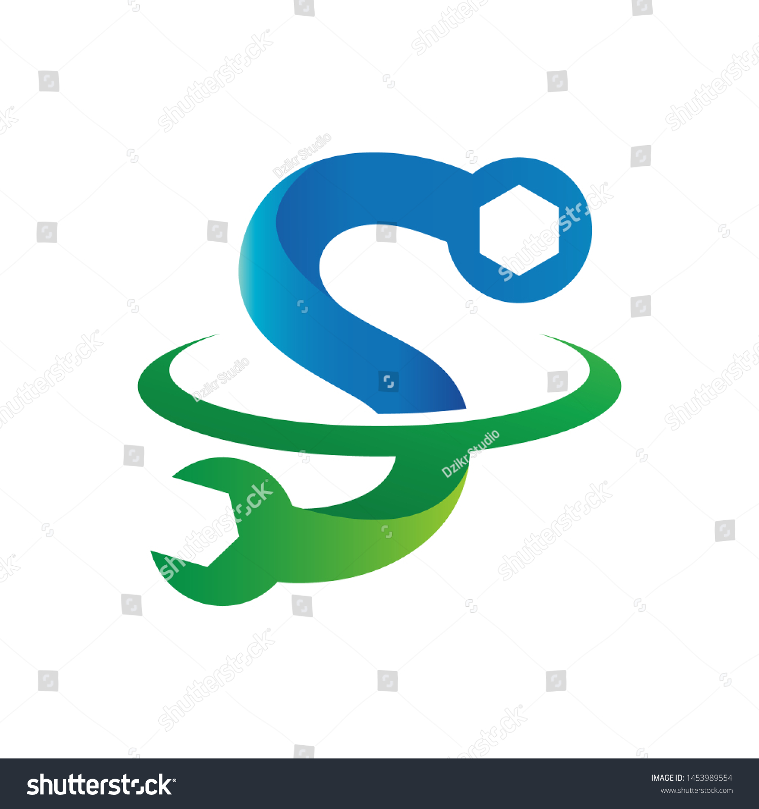 Letter S Tools Illustn Workshop Logo: vector de stock (libre de ...