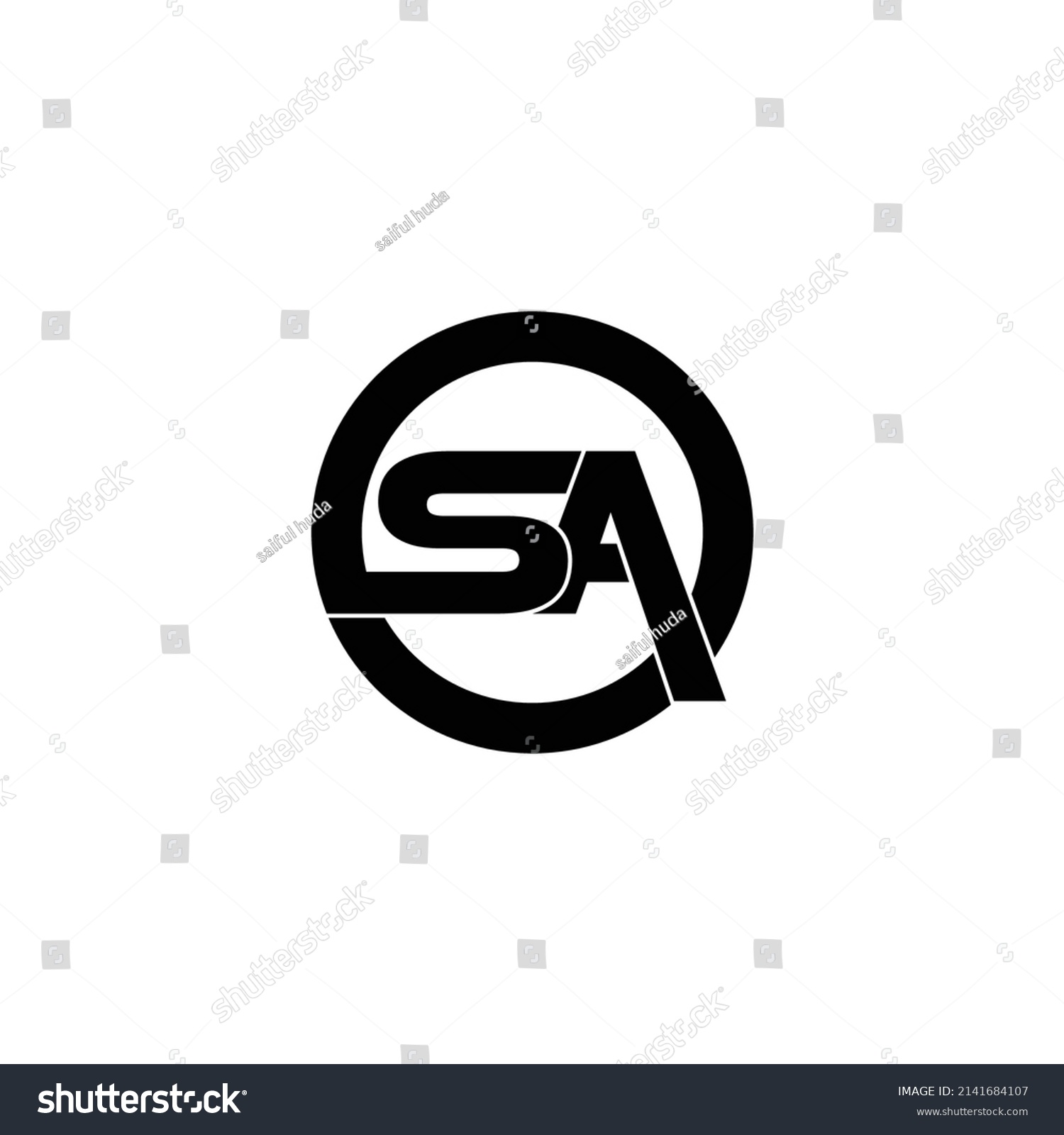 Letter Sa Circle Logo Design Vector Stock Vector (Royalty Free ...