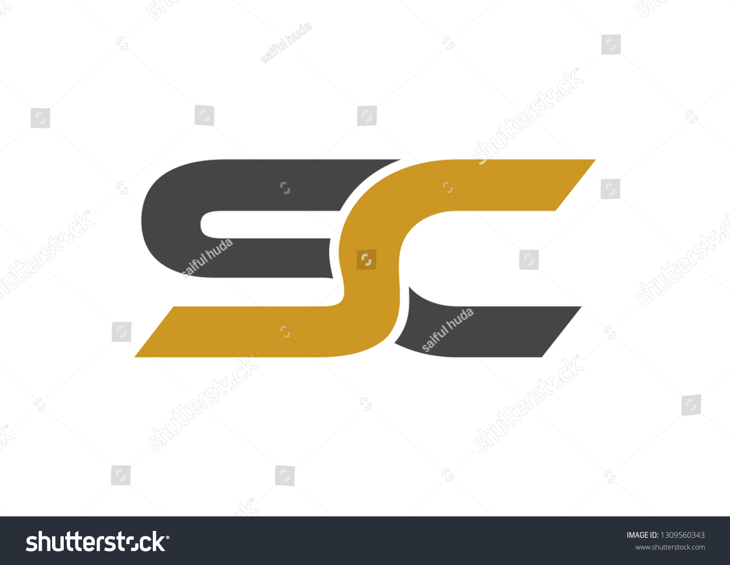 Letter Sc Logo Design Vector: vector de stock (libre de regalías ...