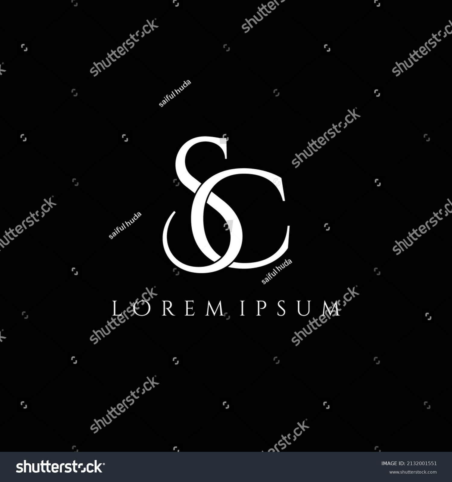 Letter Sc Luxury Logo Design Vector Stock Vector (Royalty Free ...