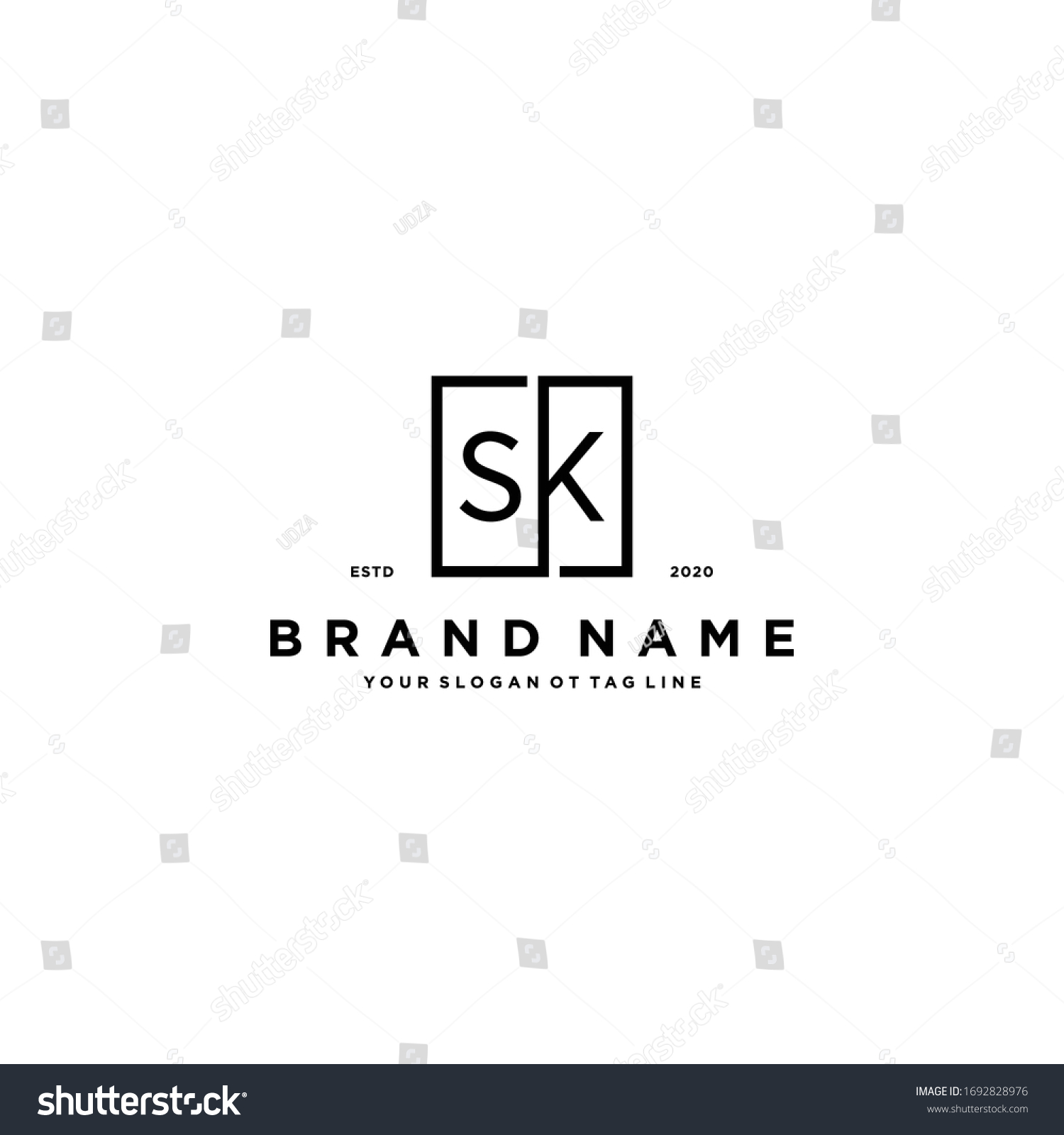 Letter Sk Logo Design Vector Template Stock Vector (Royalty Free ...