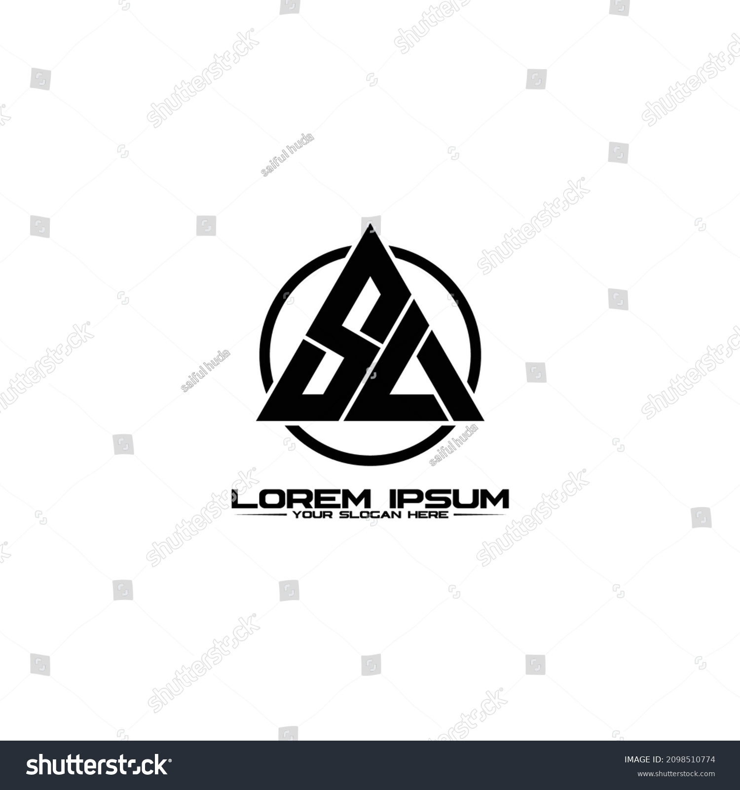 Letter Sl Triangle Logo Design Vector Stock Vector (Royalty Free ...