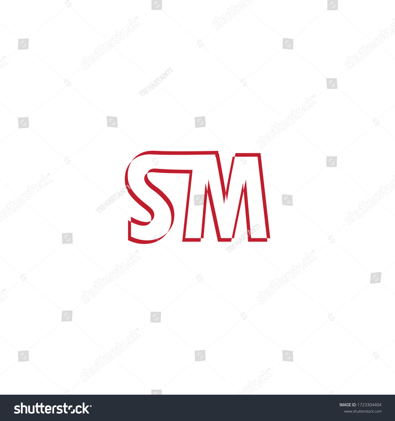 Letra SM Nuevo vector de logotipos: vector de stock (libre de regalías ...