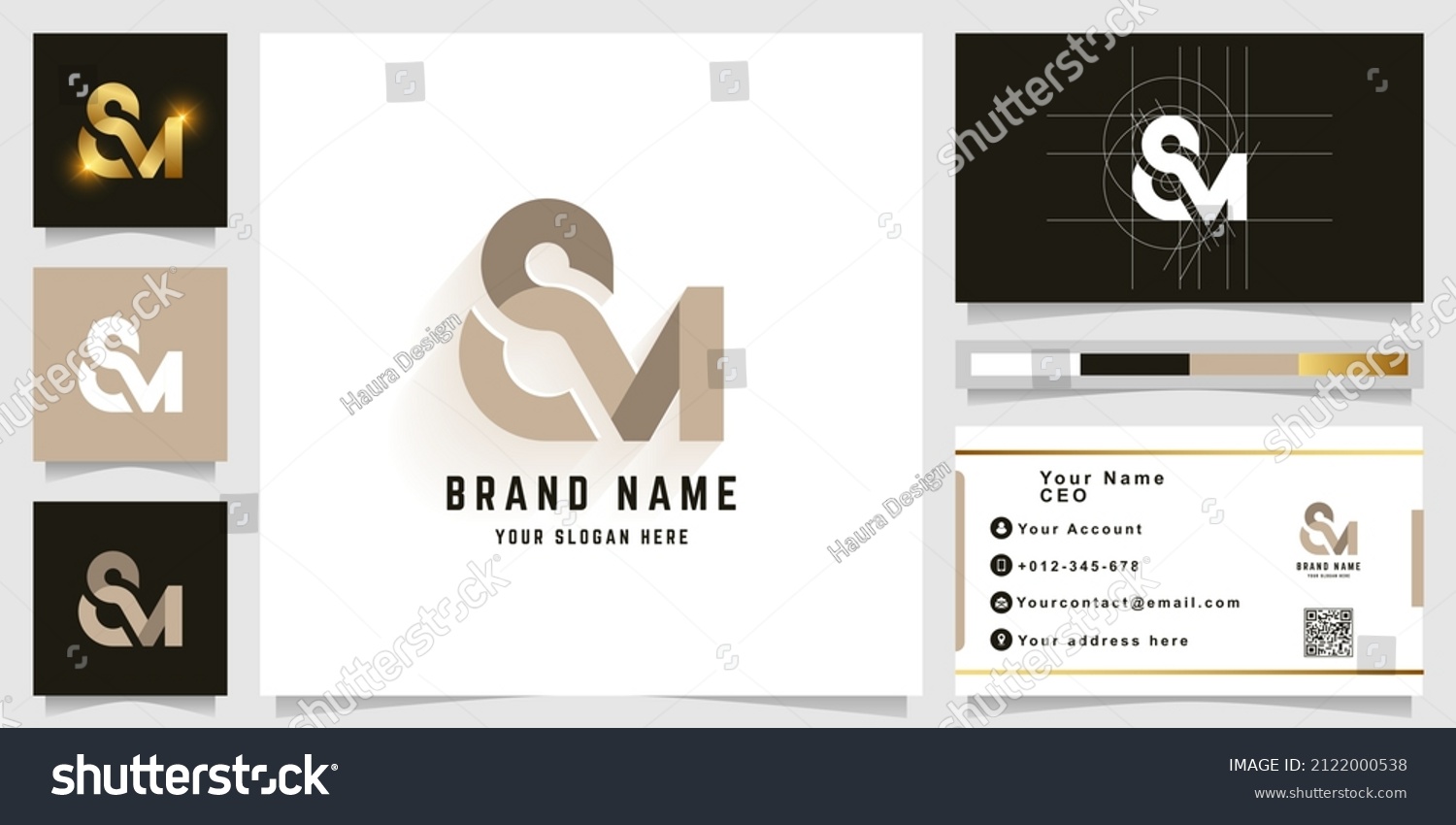 Letter Sm Sn Monogram Logo Stock Vector (Royalty Free) 2122000538 ...