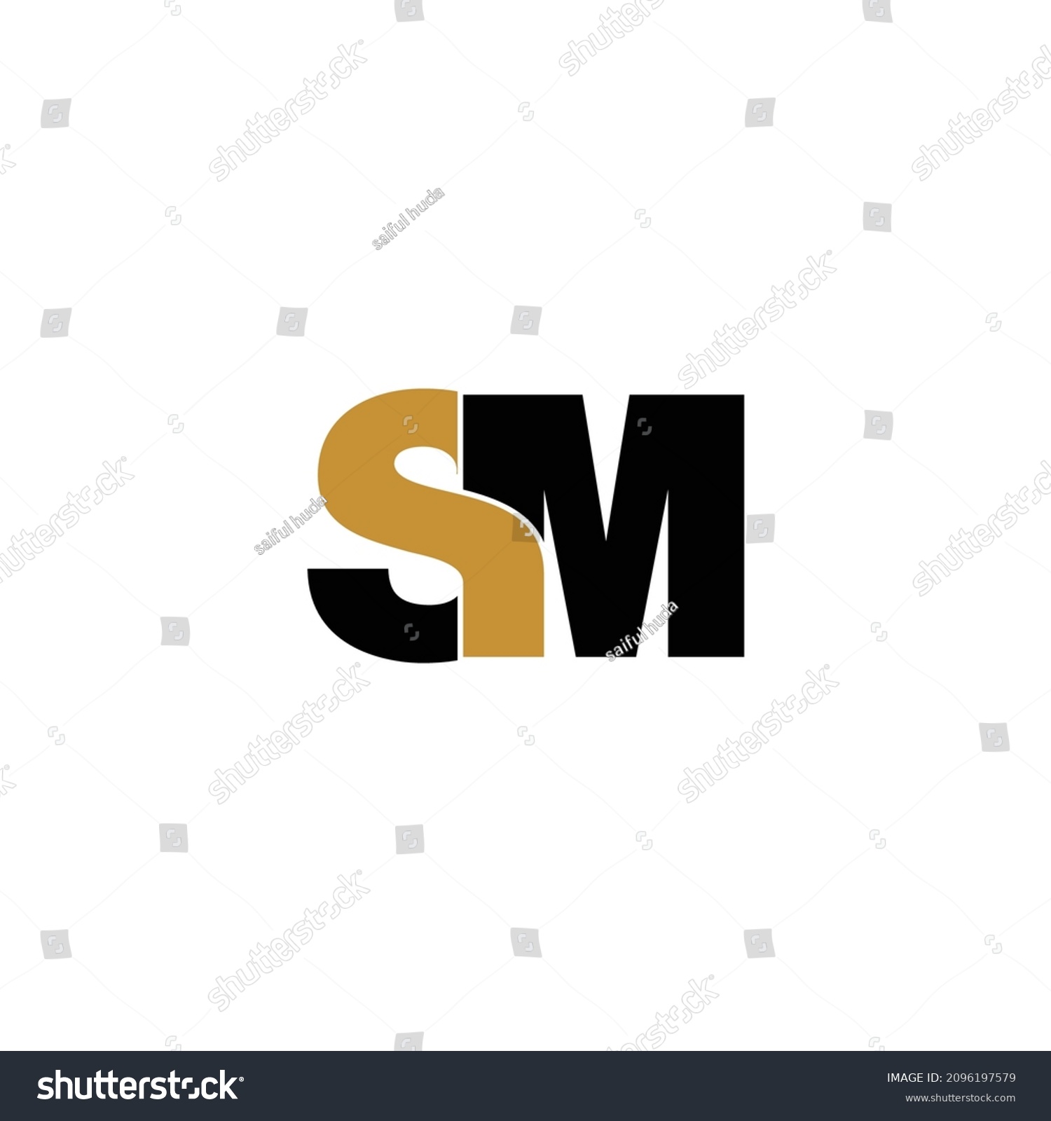 Letter Sm Simple Logo Design Vector Stock Vector (Royalty Free ...