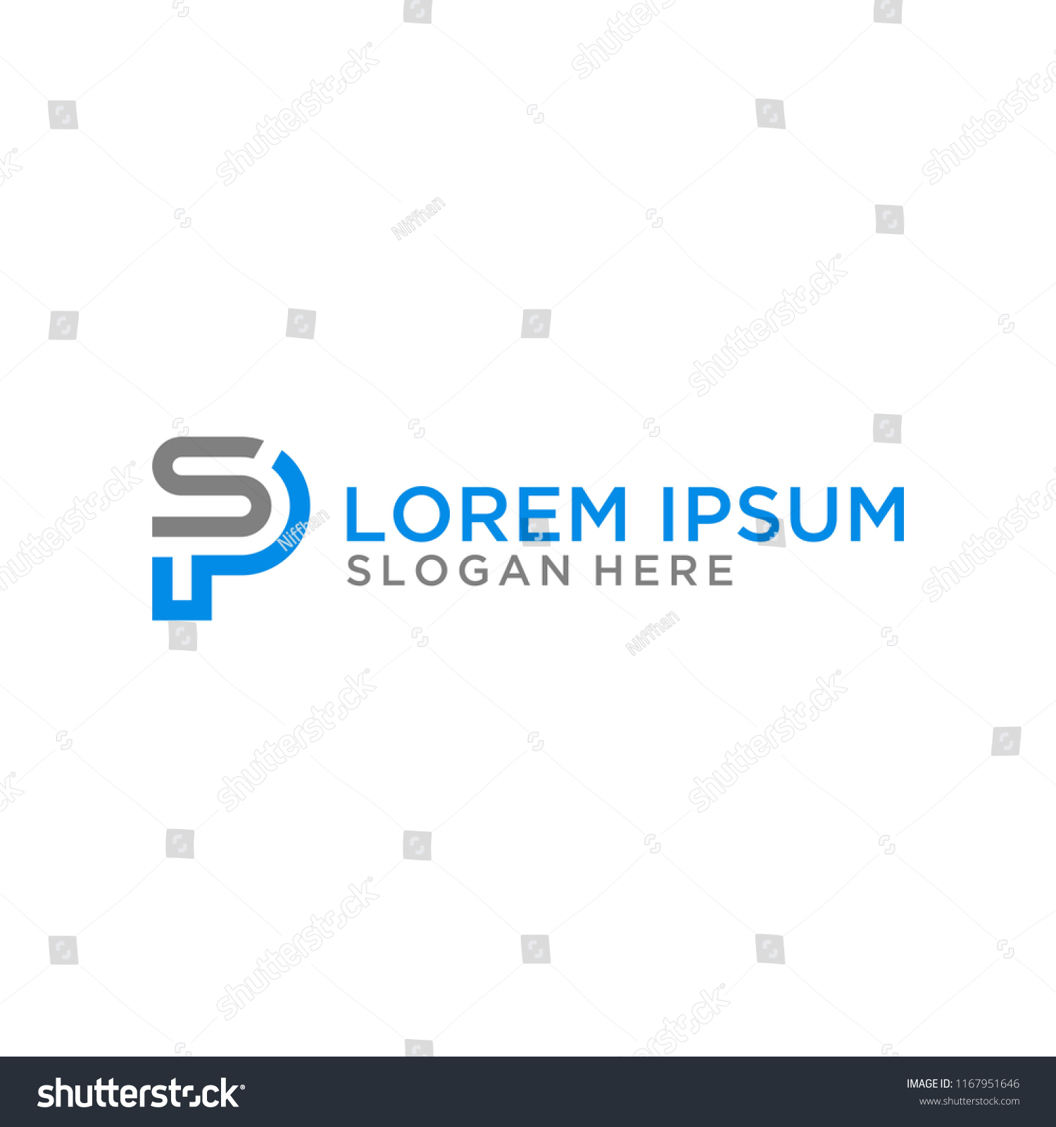 Letter Sp Logo Design: vector de stock (libre de regalías) 1167951646 ...