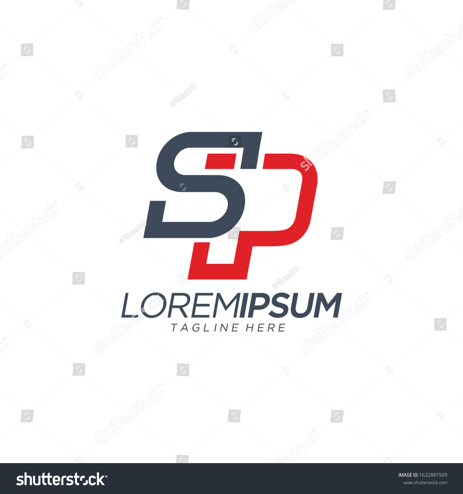 Letter Sp Logo Design Vector Template: vector de stock (libre de ...