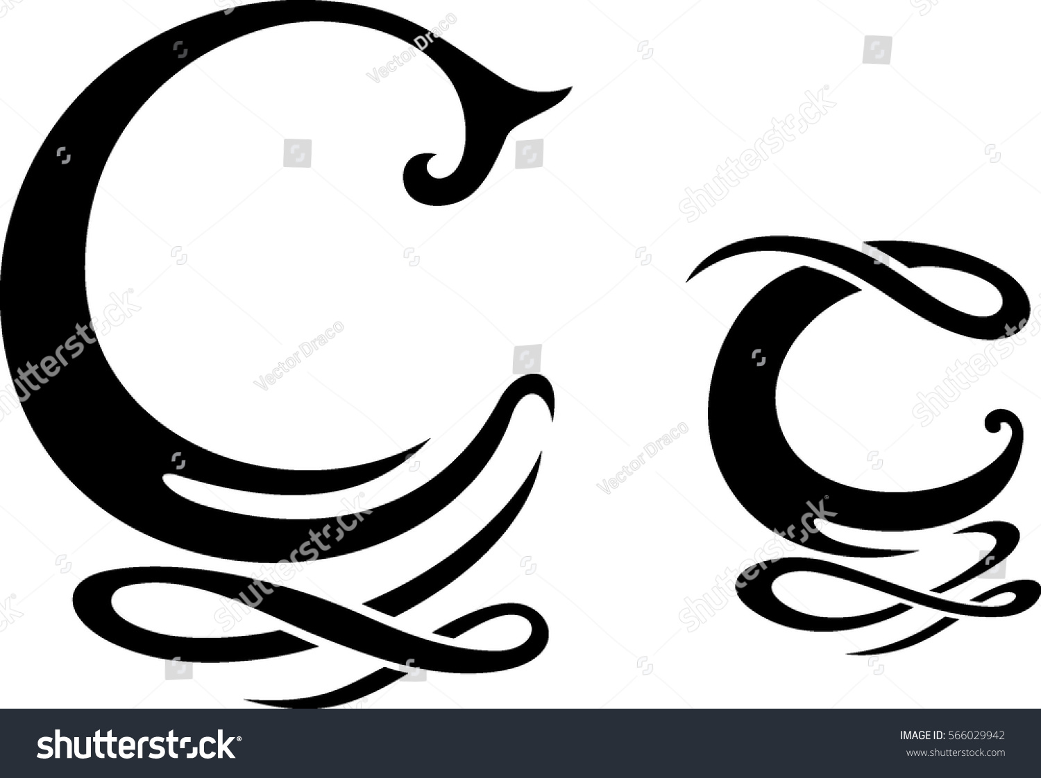 Letter Stylized C Monogram Design Stock Vector (Royalty Free) 566029942
